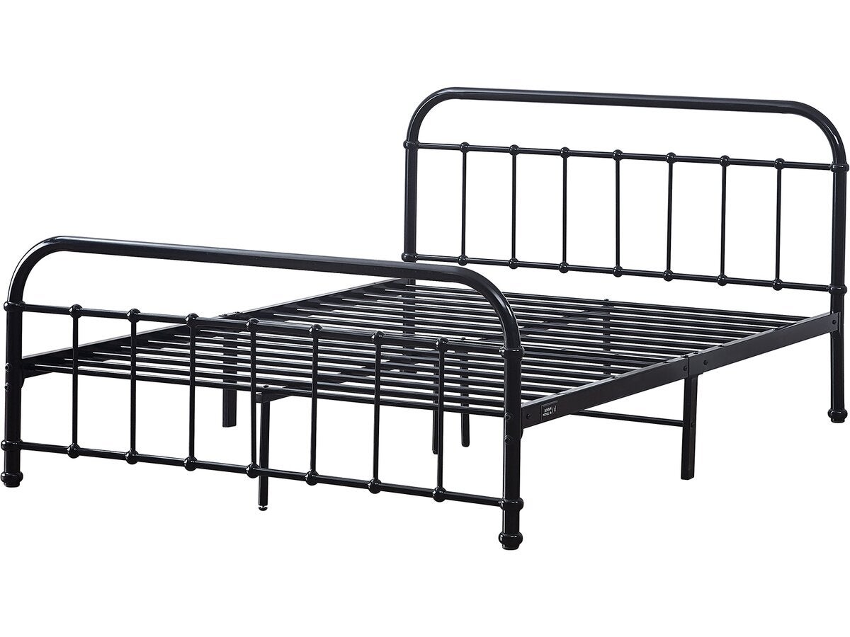Lit double en métal "HAVIN" -140 x 190 cm - Noir | Leroy Merlin
