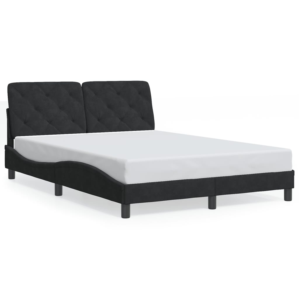 Lit double | Lit adulte | Cadre de lit avec lumières LED noir 120x200 ...