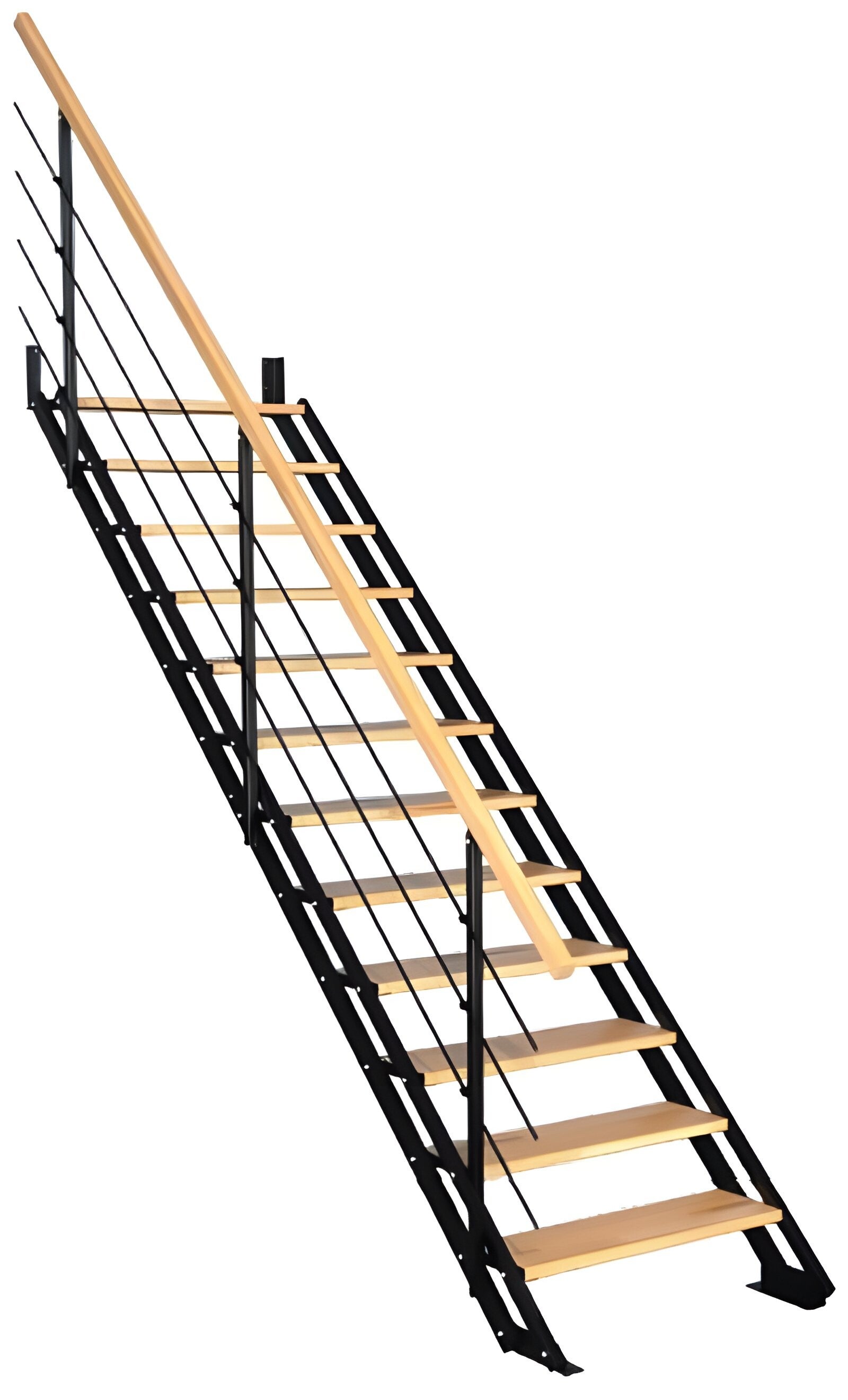 HandyStairs escalier droit "Synth" - Escalier en métal noir avec 12 ...