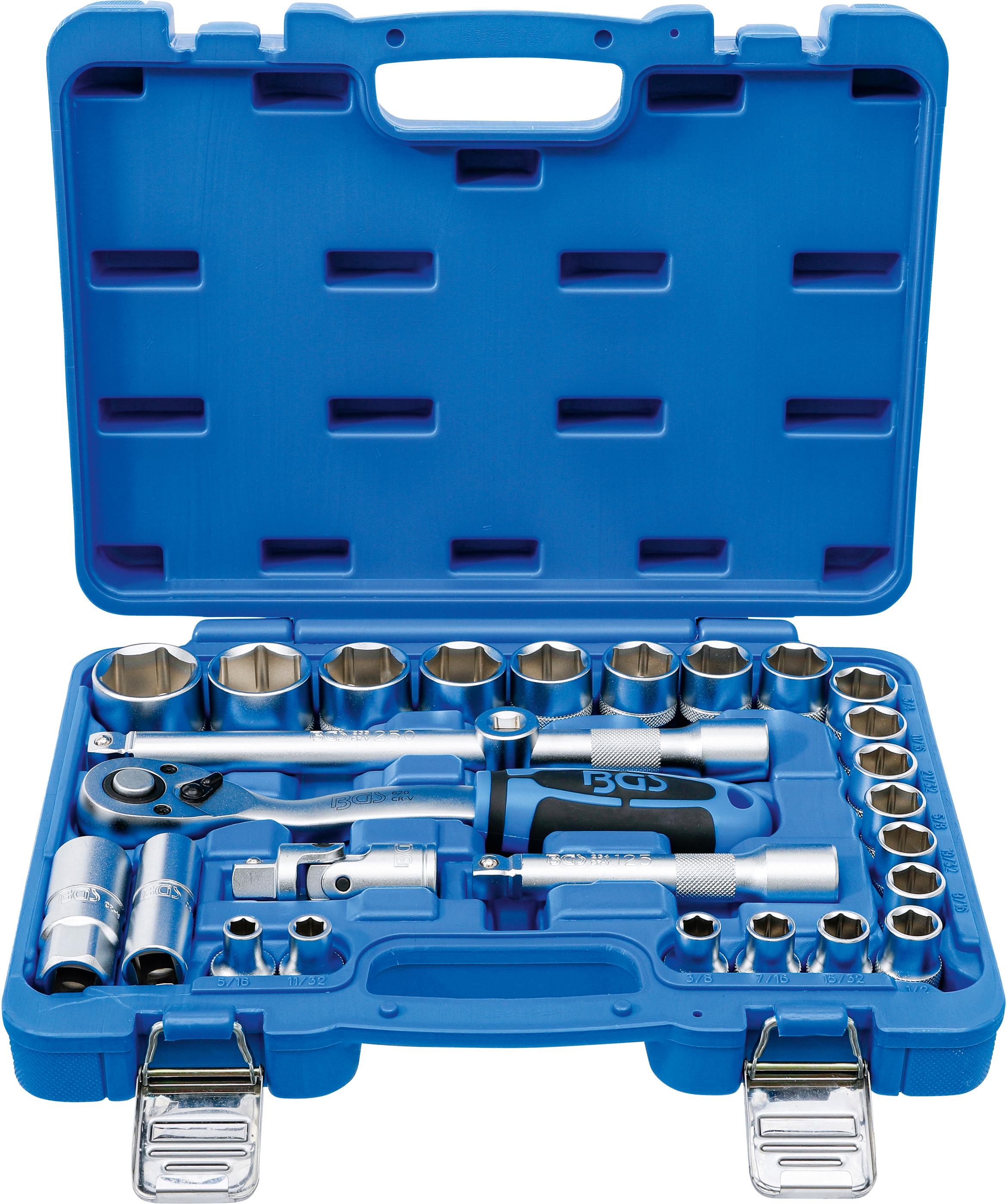 BGS Coffret de douilles | 12,5 mm (1/2") | en pouces | 27 pièces ...
