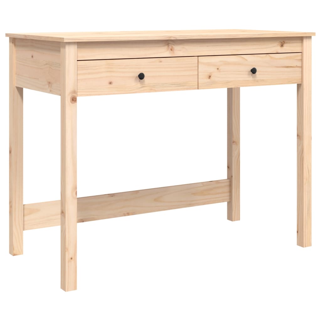 Bureau avec tiroirs en bois de pin massif 100x50x78 cm - COMFORTXL ...