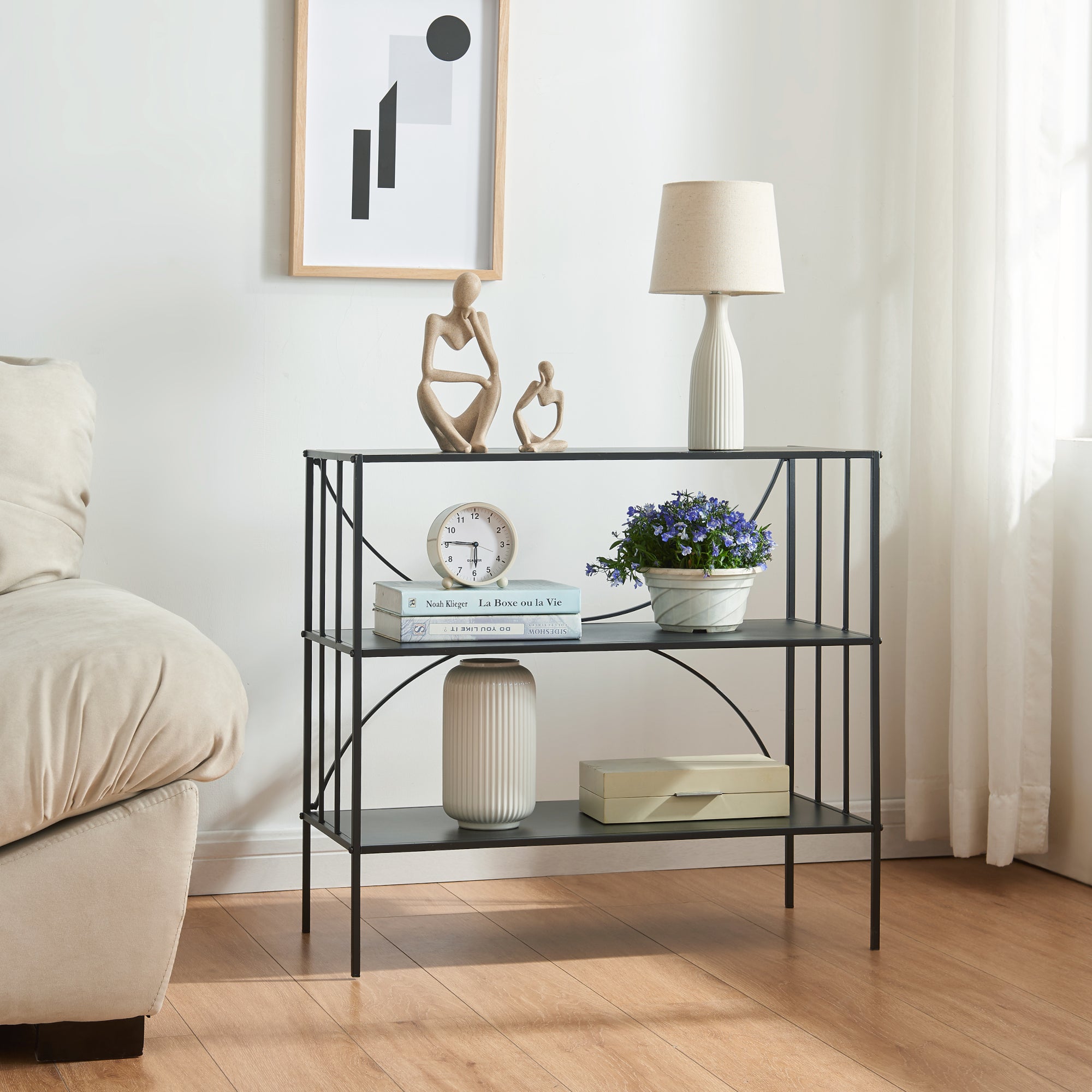 Table console Baarn métal 66 x 70 x 32 cm noir [en.casa] | Leroy Merlin