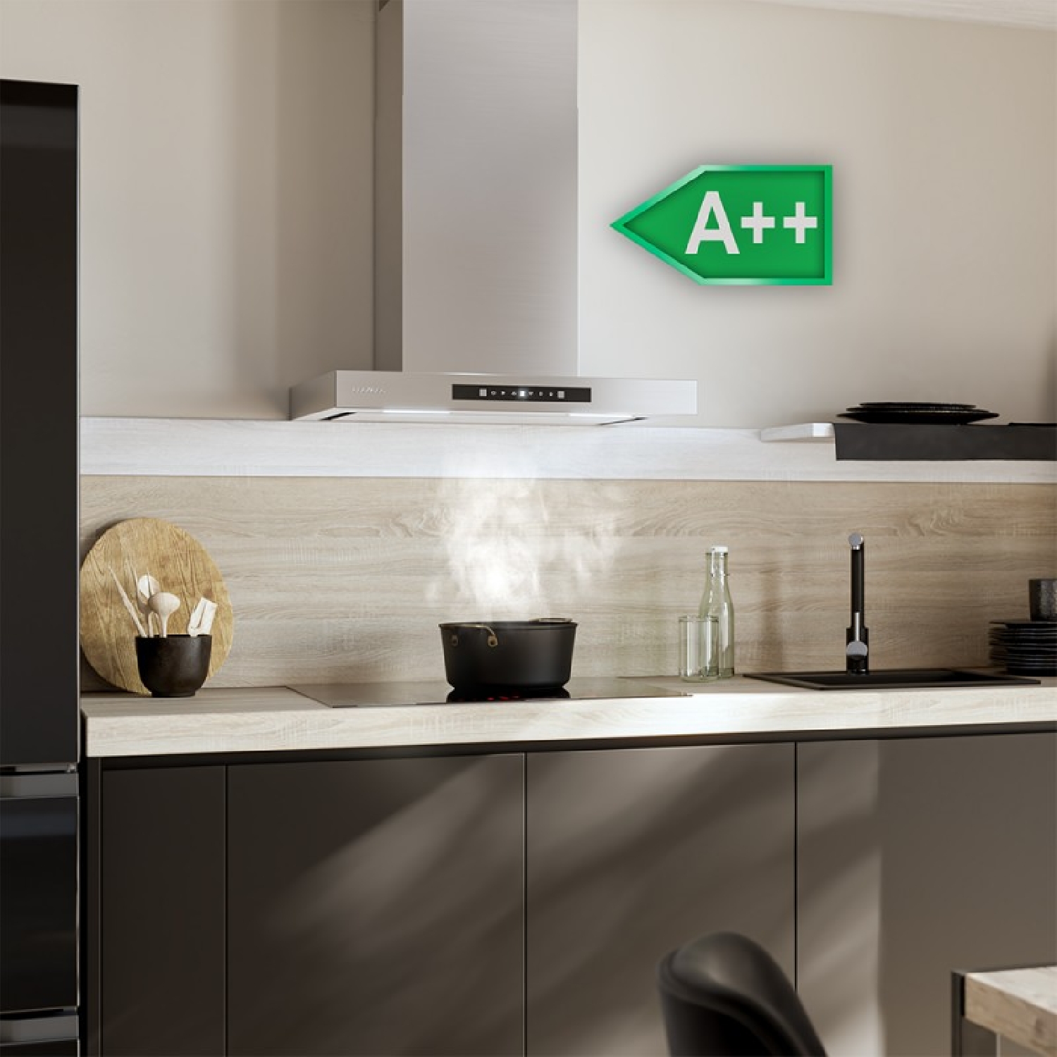 Cecotec Cappa a T Bolero Flux TT 608000 Slim Glass Black A++ | Leroy Merlin