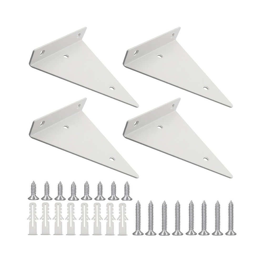 Lot de 4 supports muraux triangulaires robustes en fer, 14 cm, avec vis ...