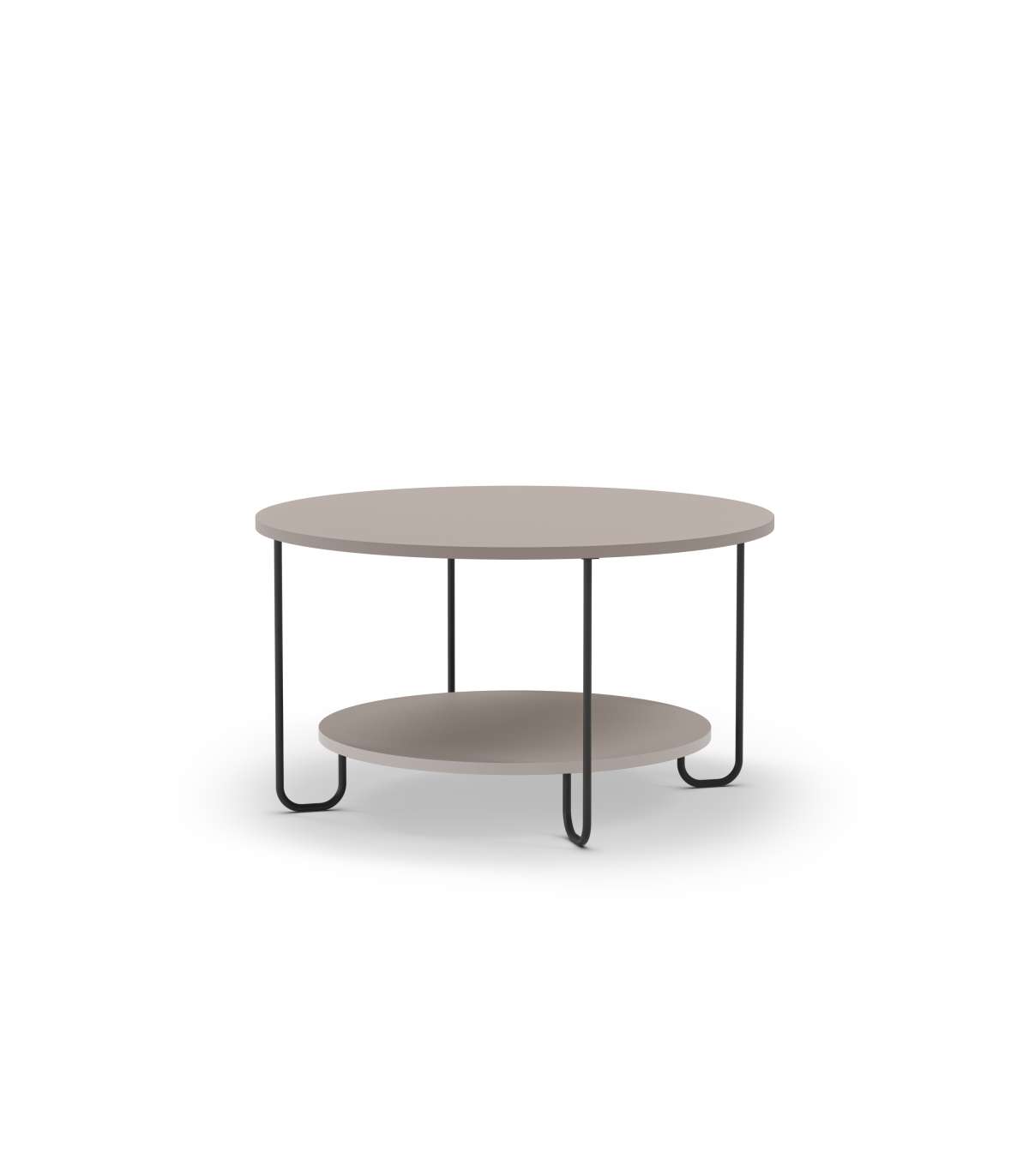 Mesa de centro redonda modelo Nina acabado moca/negro, 45cm(alto) 80cm ...