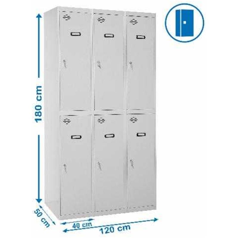 Taquilla SIMONLOCKER PROF. MON. TANDEM 3/6 400 (1200) GRIS - 90233W3212 - Simon Rack | Leroy Merlin