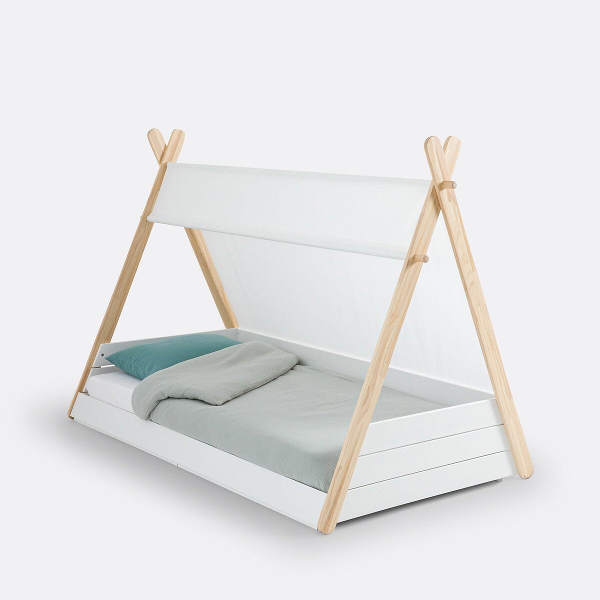 Lit enfant Tipi avec sommier SIFFROY - Blanc bois - 90 x 190 cm | Leroy ...