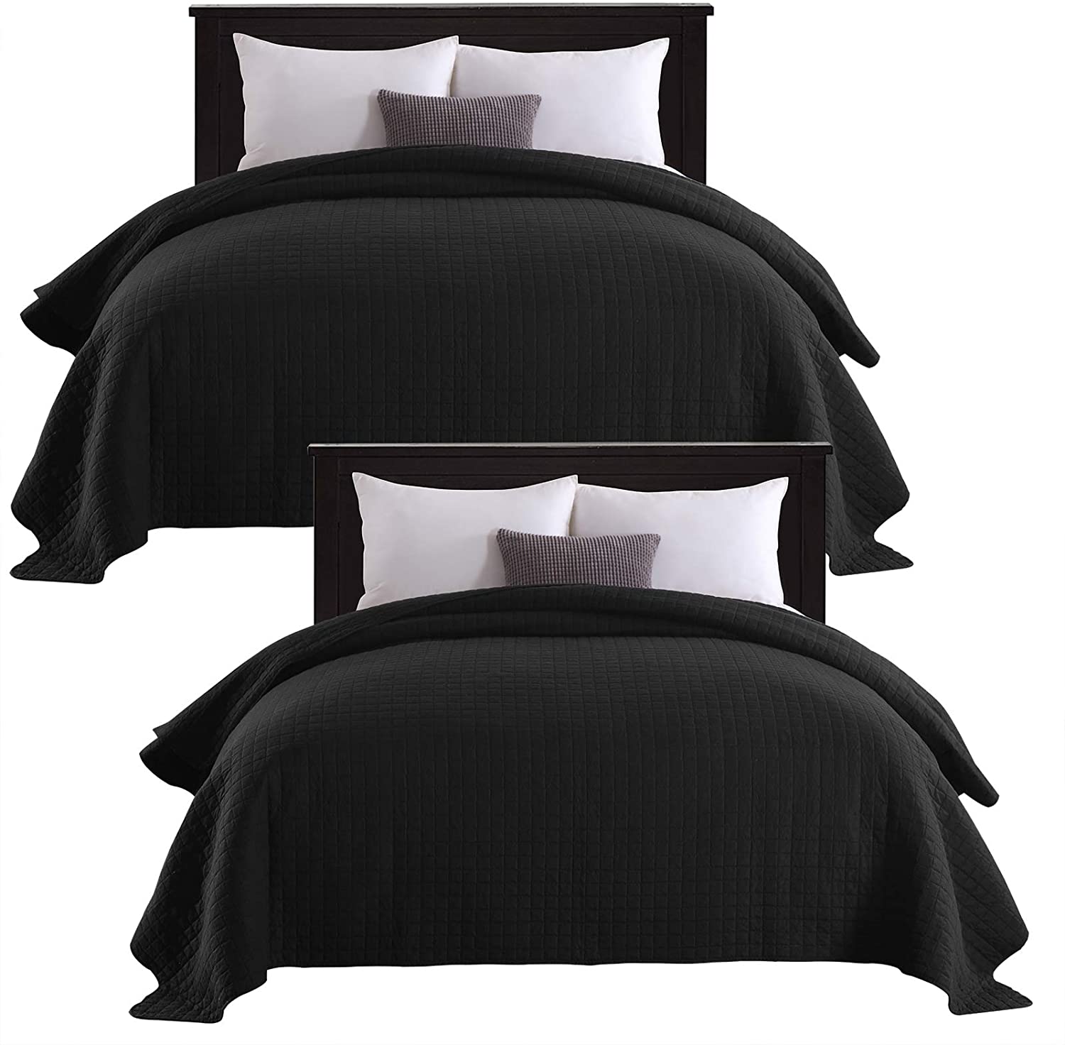 WOLTU 2x Couverture de lit rembourré et matelassé .Dessus de lit Doux ...