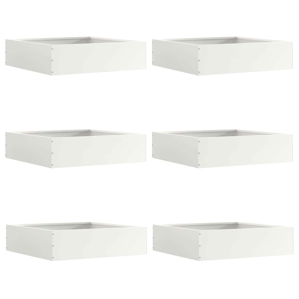 Borde de césped 6 piezas Blanco 50 x 50 x 13 cm Acero | Leroy Merlin