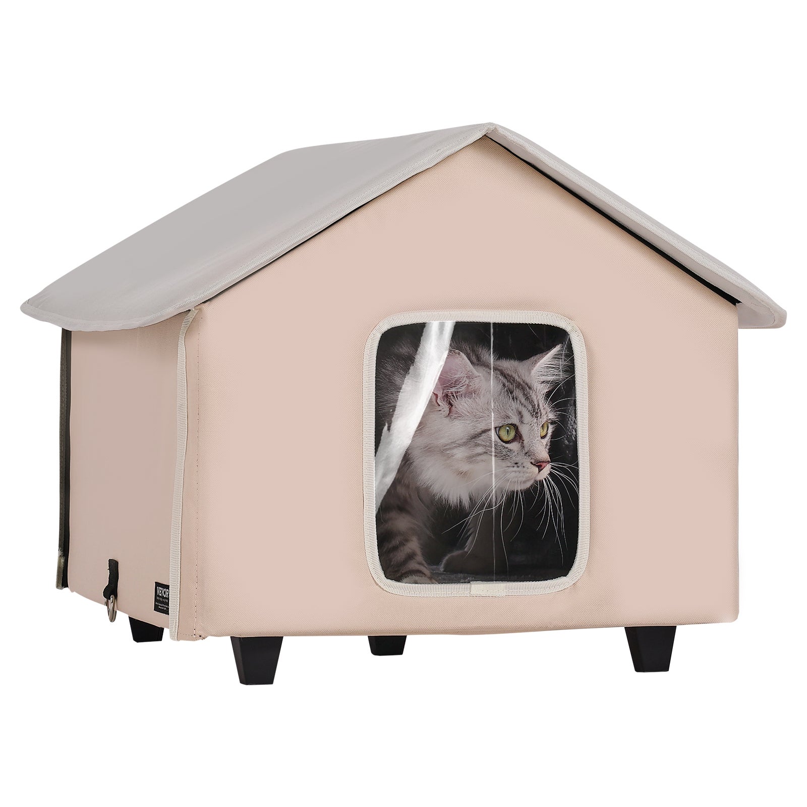 Casa para gatos con calefacción superior,VEVOR casa para gatos al aire ...