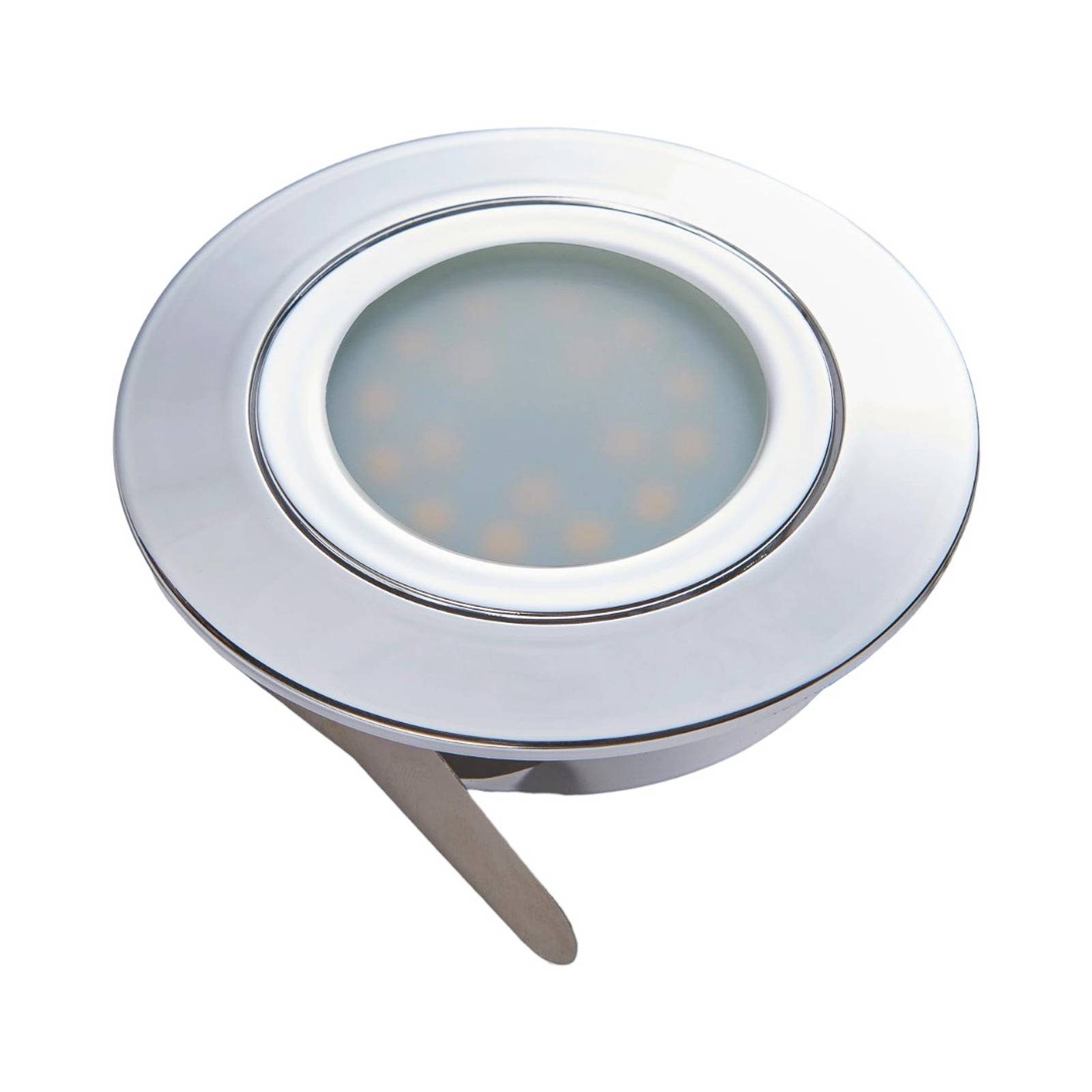 Lindby Spot encastrable LED Andrej, rond, chromé, set de 3 pièces ...