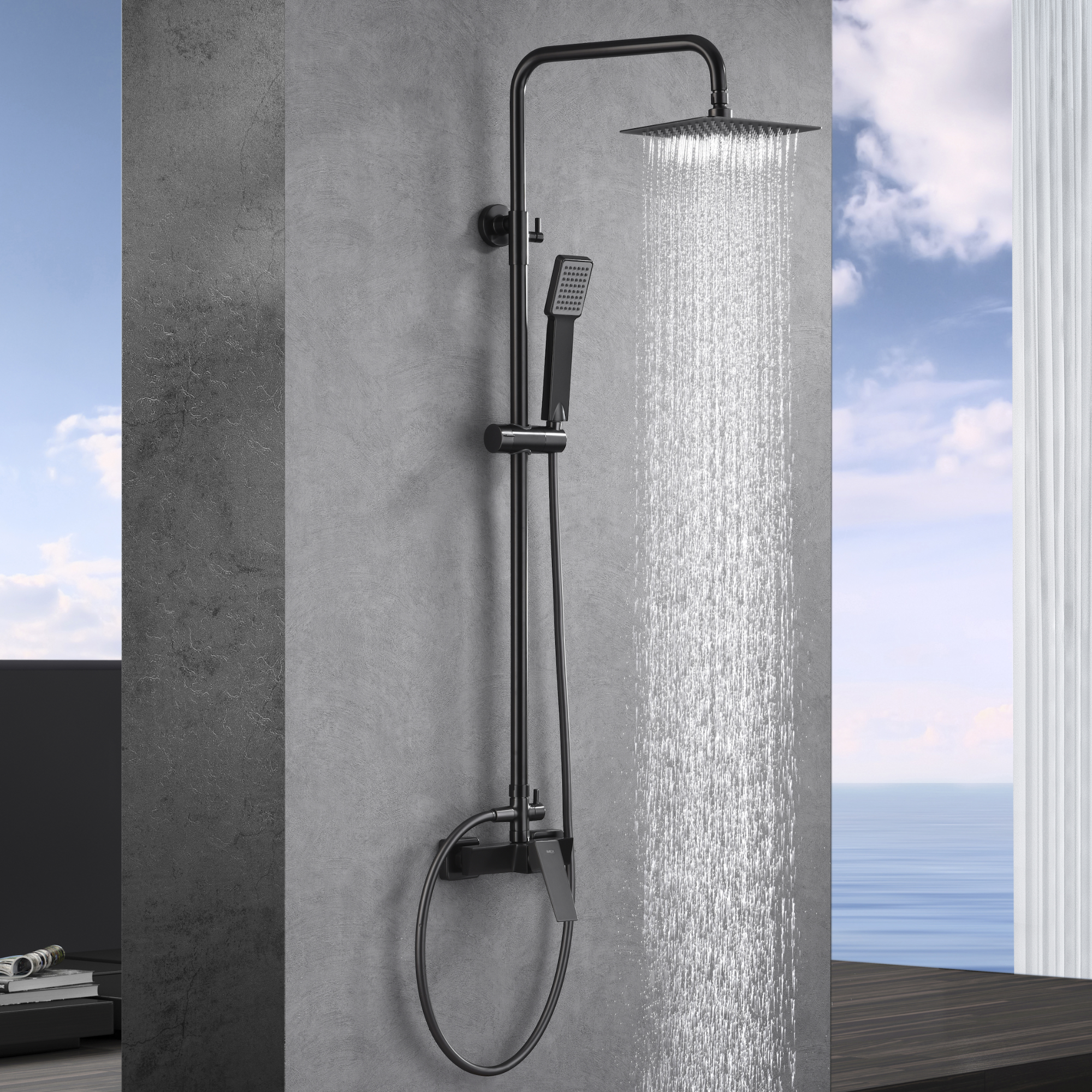 IMEX - Colonne Douche Noir Salle de Bain | Colonne de Douche Laiton ...