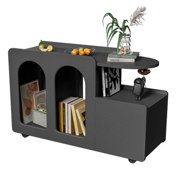 Meuble d'appoint polyvalent noir avec roulettes, chariot de rangement ...
