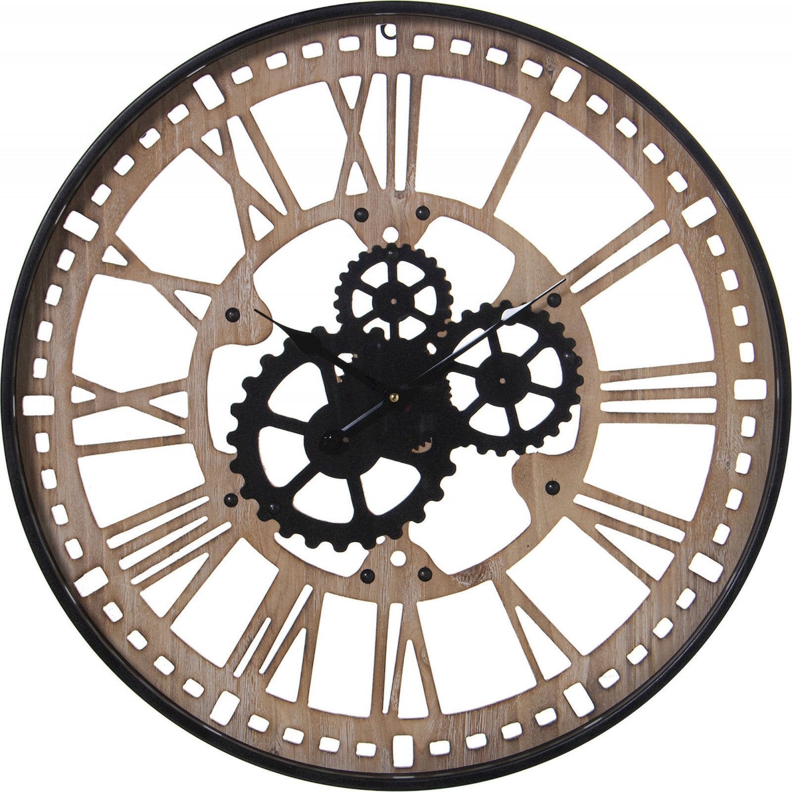 Horloge murale élégance intemporelle pour salon 60 x 60 x 6 cm Bois ...