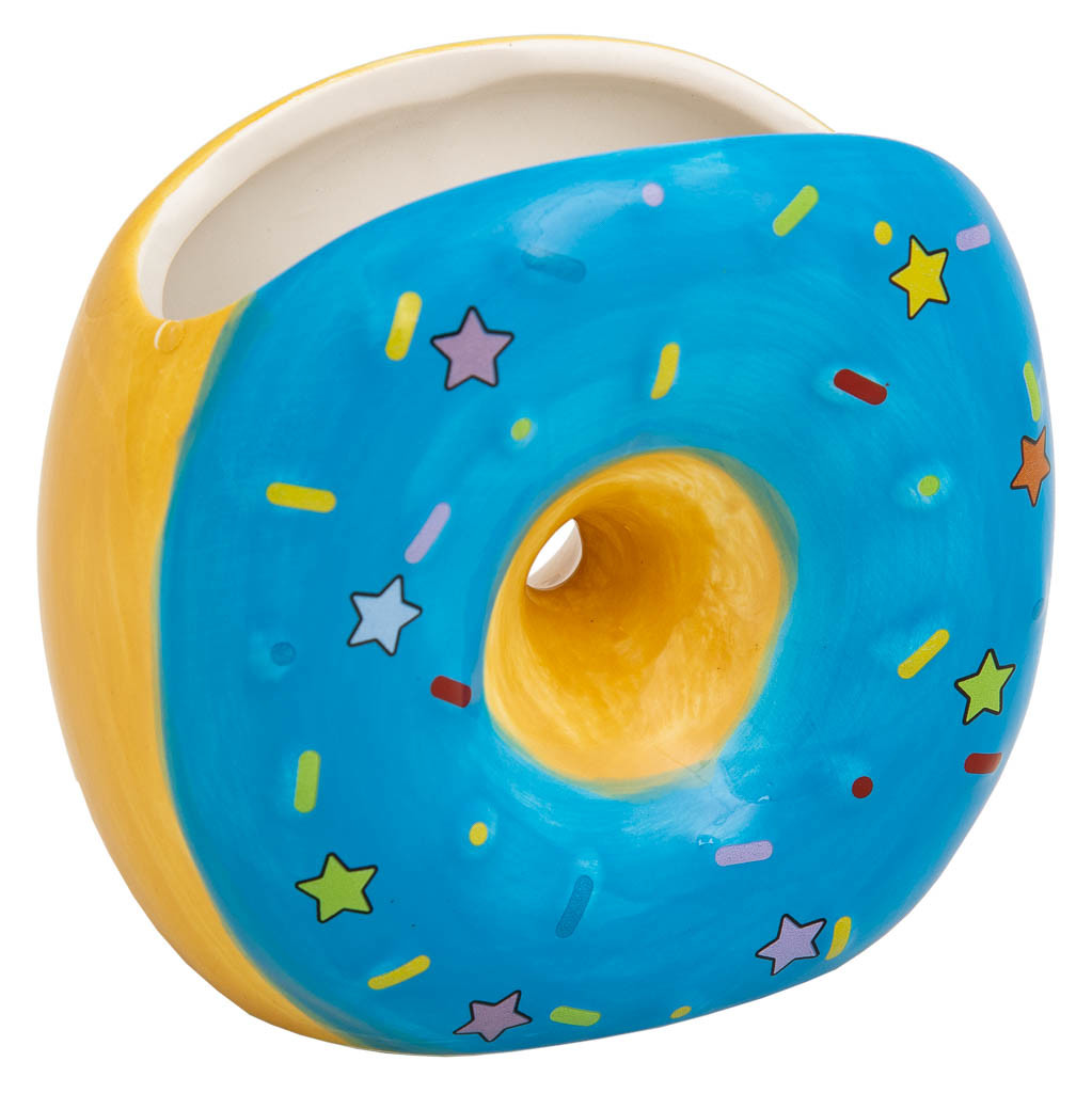 Porte-stylos donut en céramique bleu 11x6,5x11h | Leroy Merlin