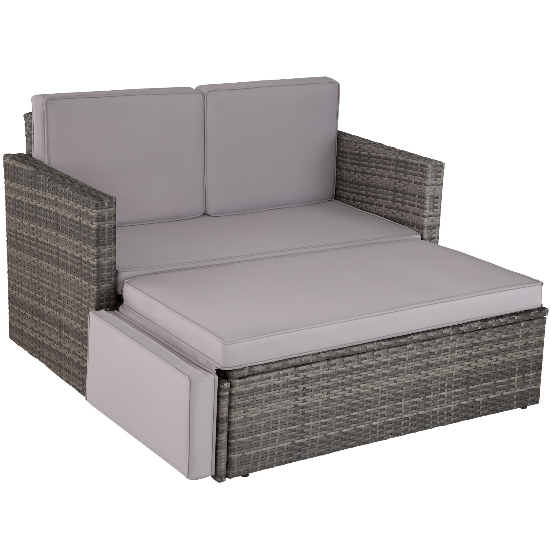 Tectake Divano lounge in rattan Corfù grigio | Leroy Merlin