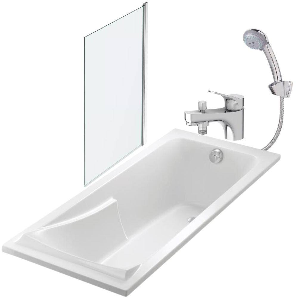 Pack baignoire droite 170 x 75 JACOB DELAFON Corvette + mitigeur bain ...