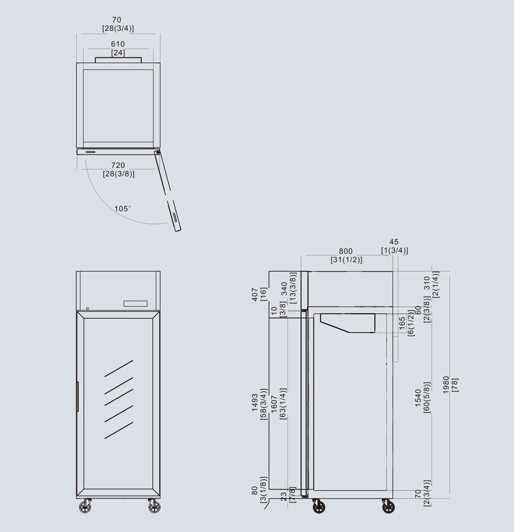 Frigo Vitré Professionnel 670 Litres Tropicalisé - Atosa | Leroy Merlin