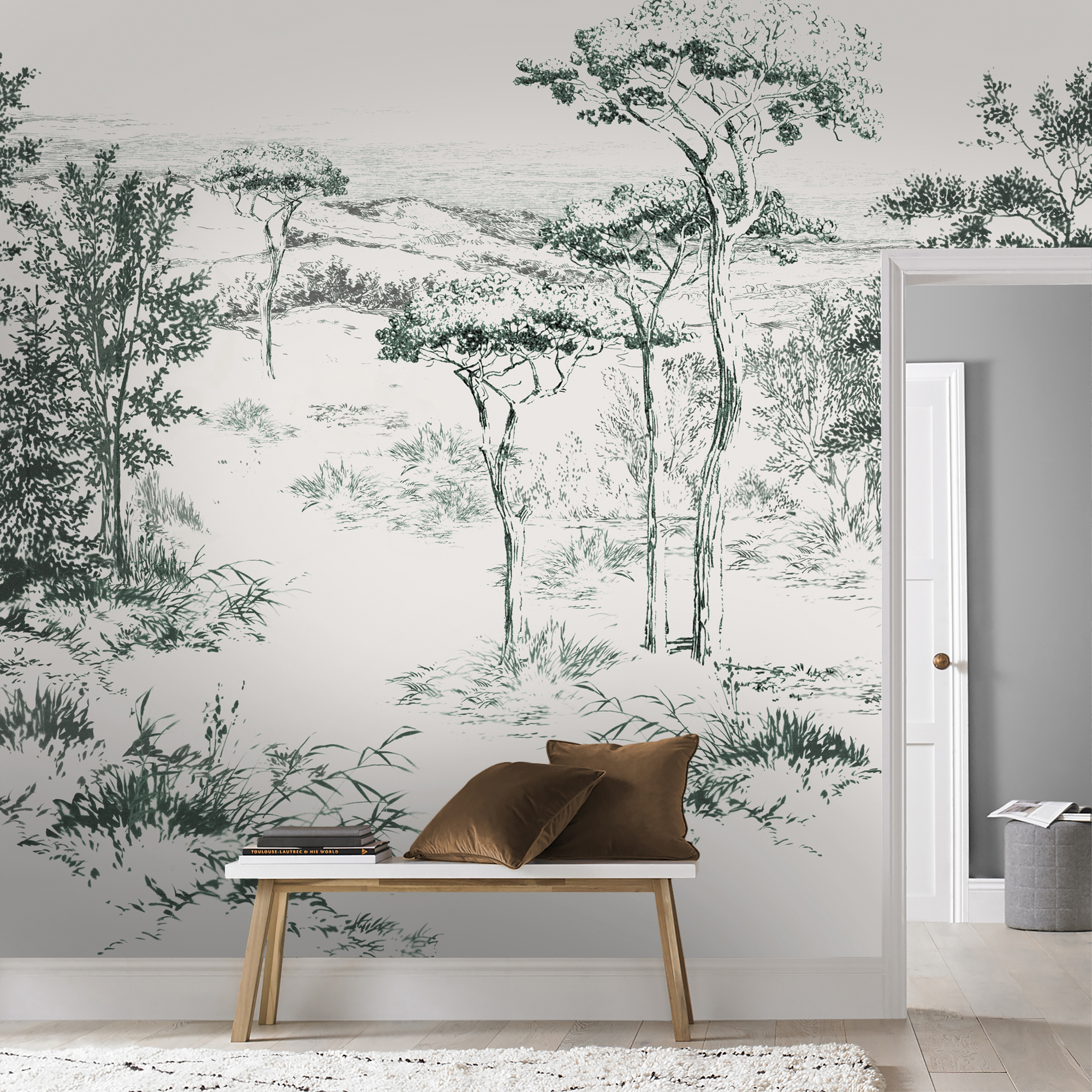 Papier Peint panoramique intissé Jaxx 280 x 300cm Vert | Leroy Merlin