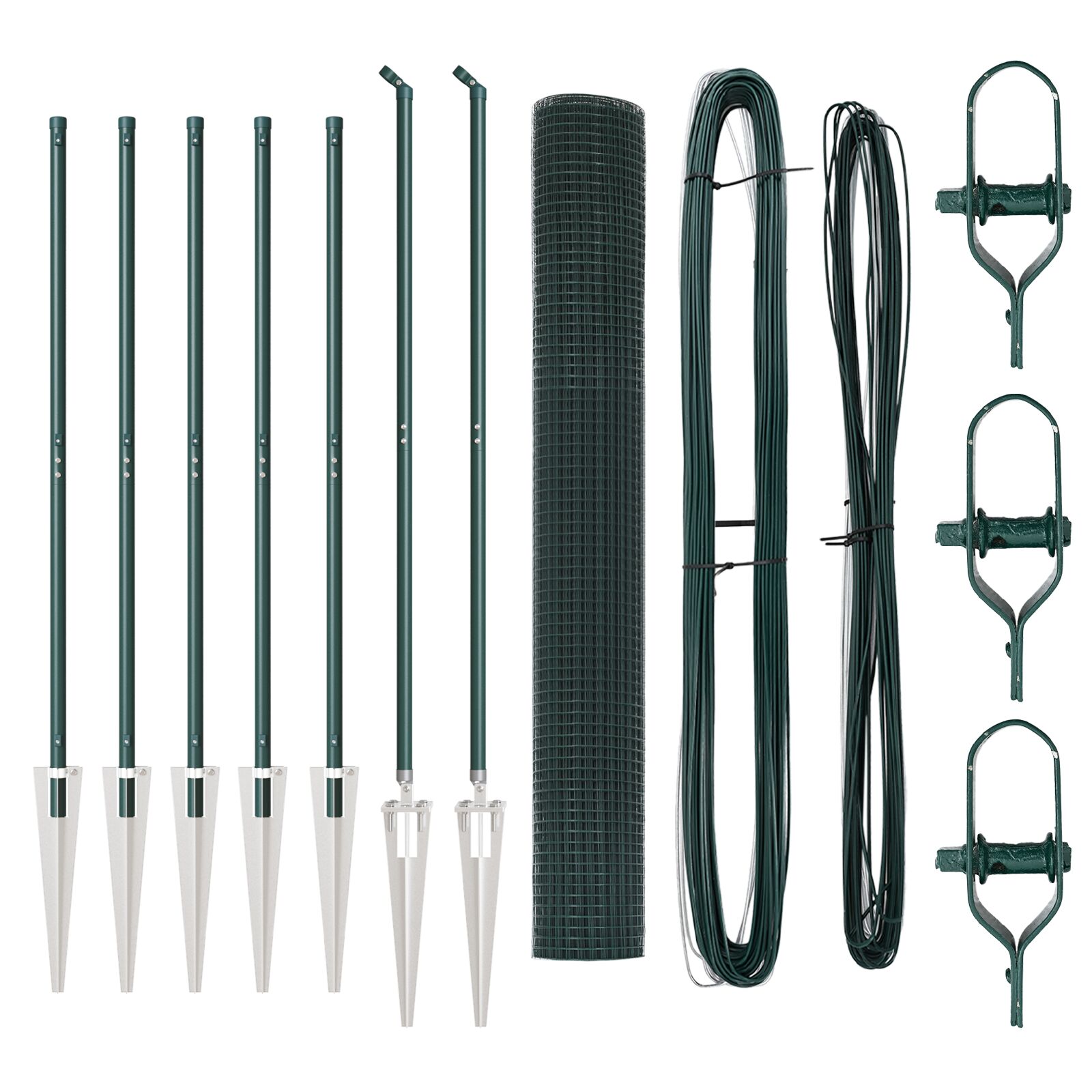 Set de Poste de Cerca Set de 2 Verde Metal cubierto de PVC CFW6176558 ...