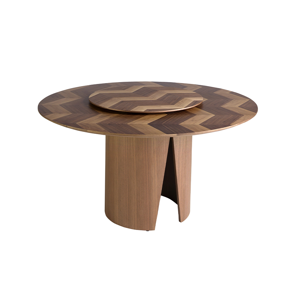 Table à manger ronde noyer Ø150 x 76 cm | Leroy Merlin