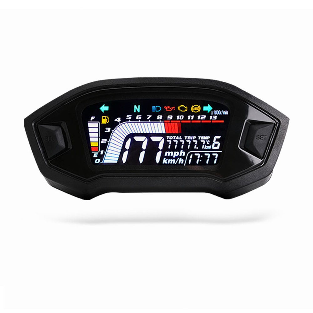 Moto tachimetro universale contagiri LCD digitale Odometer indicatore ...