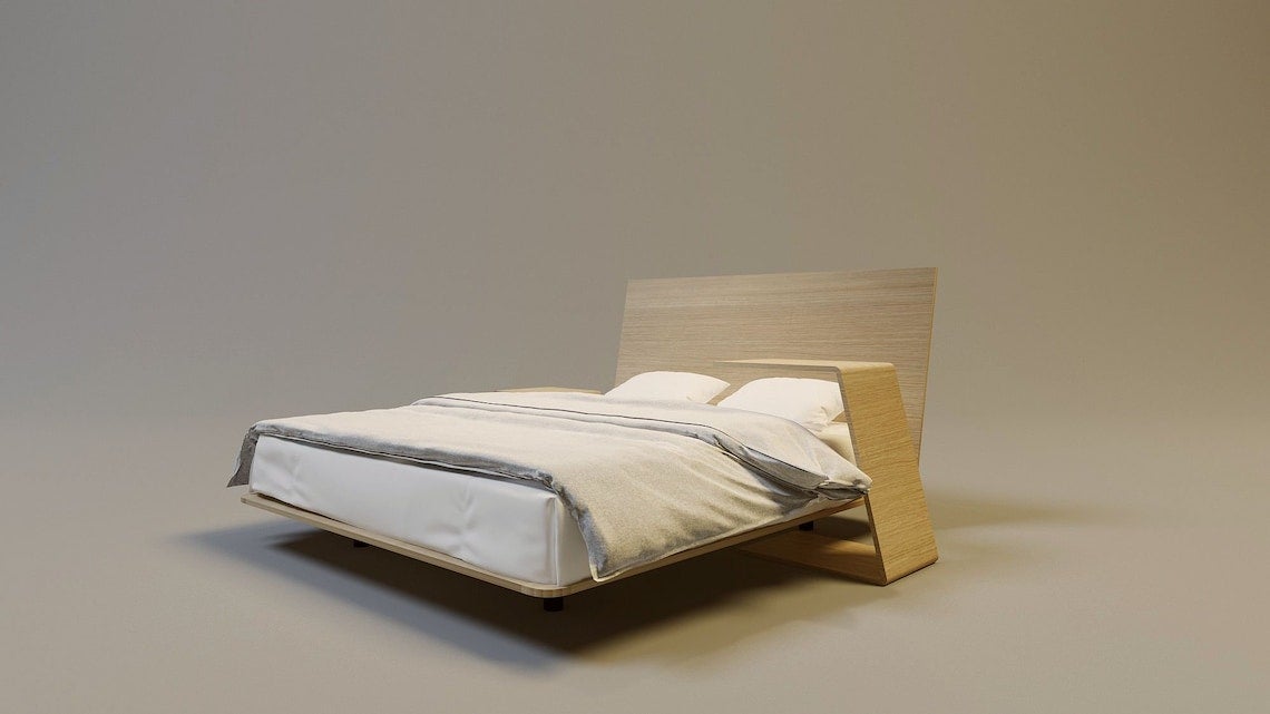 Lit pour adulte 160x200cm avec tête de lit élegant modéle VILEO 2 Chêne ...