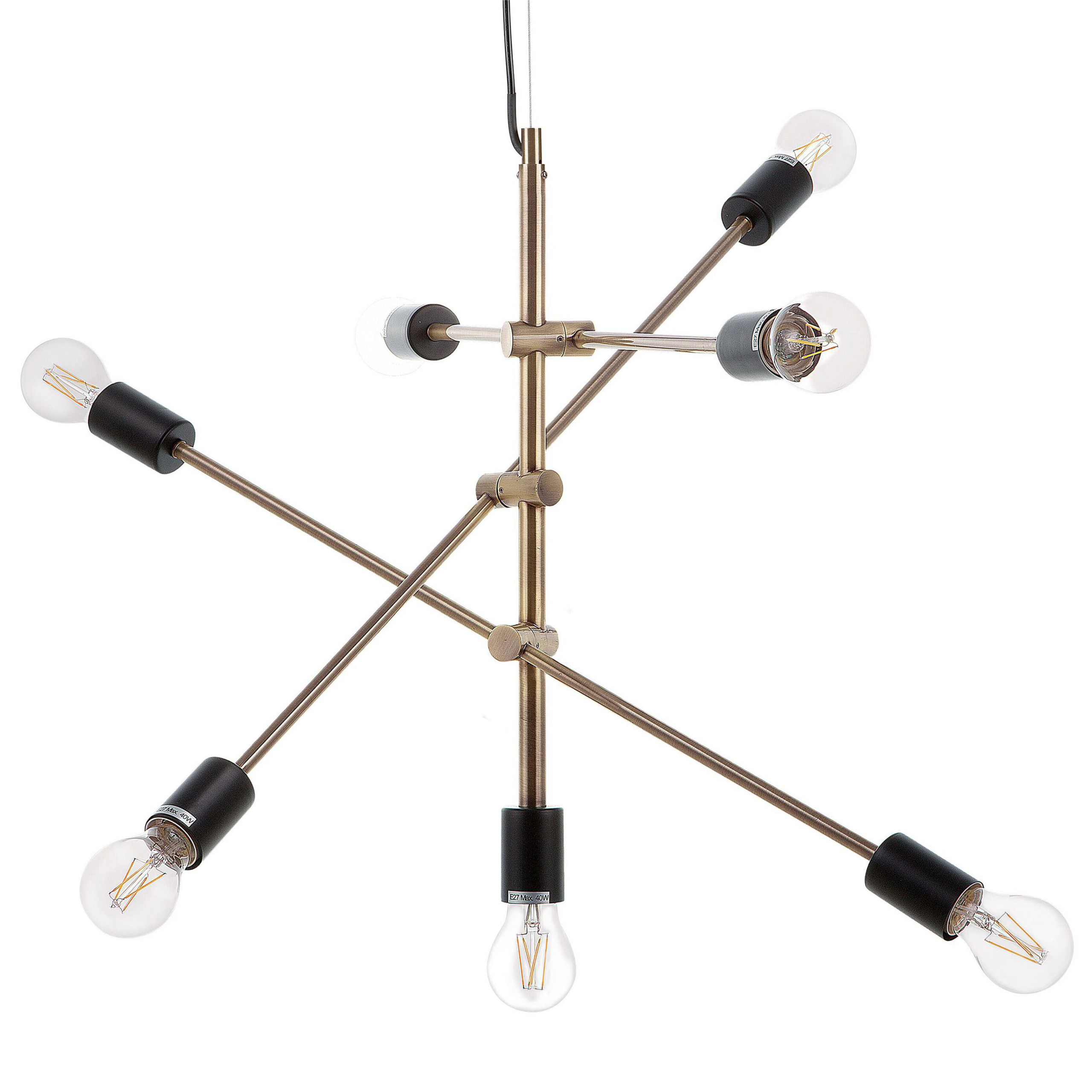 Beliani Lámpara de techo de metal latón 126 cm CREMERA | Leroy Merlin