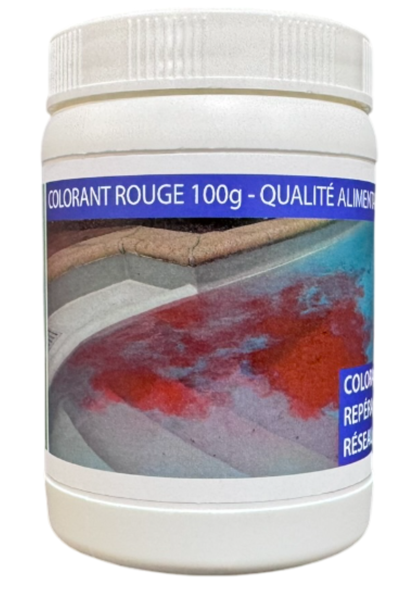 VISIO TECH - Colorant rouge 100g en pot, poudre soluble dans l'eau ...