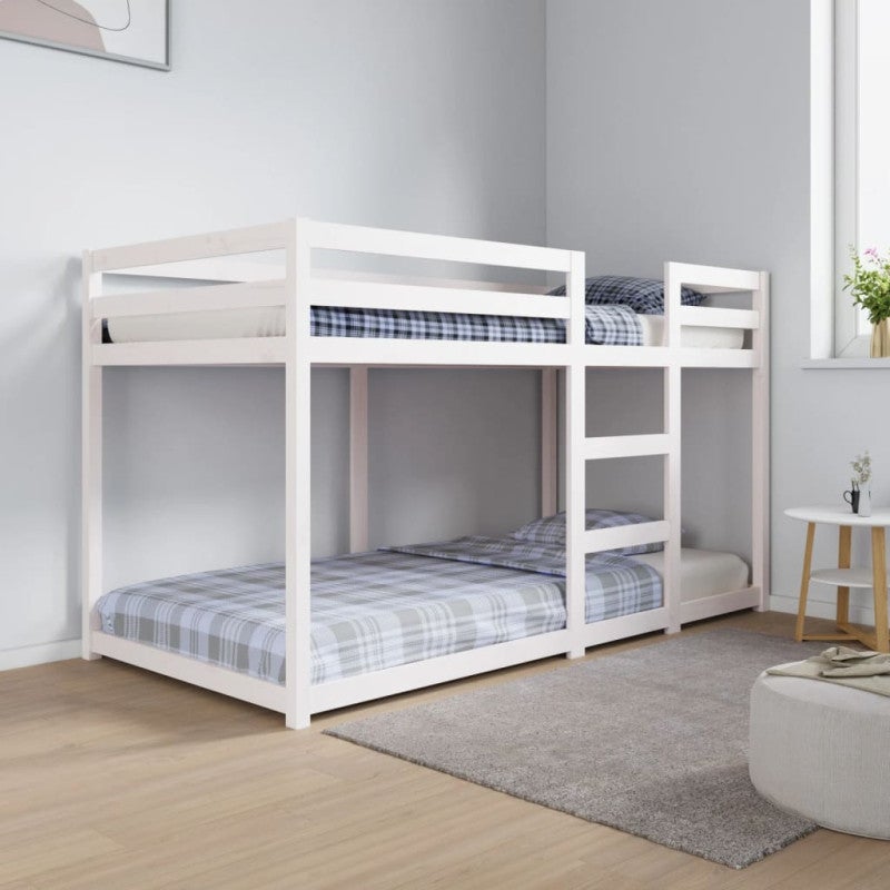 Lit superposé sans matelas blanc 90x190 cm bois de pin massif | Leroy ...
