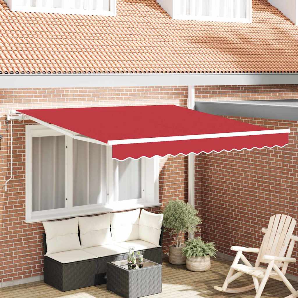 Maison Exclusive - Toldo retráctil Rojo 300 x 250 cm Tela y Aluminio ...