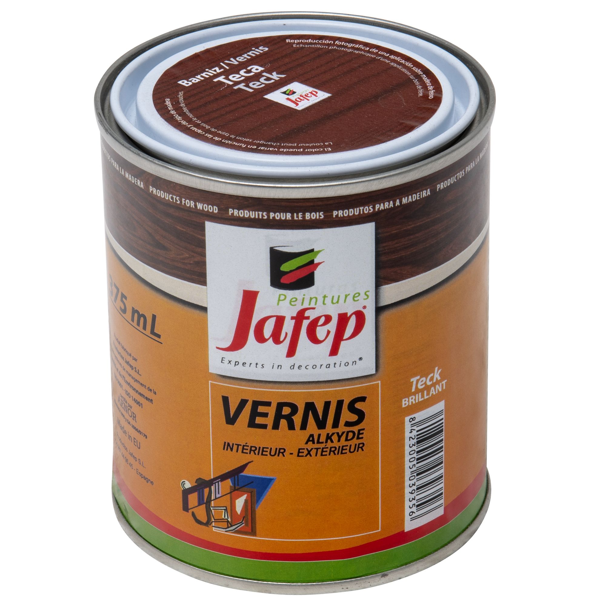 Vernis synthétique teinte teck brillant Jafep 375 ml | Leroy Merlin
