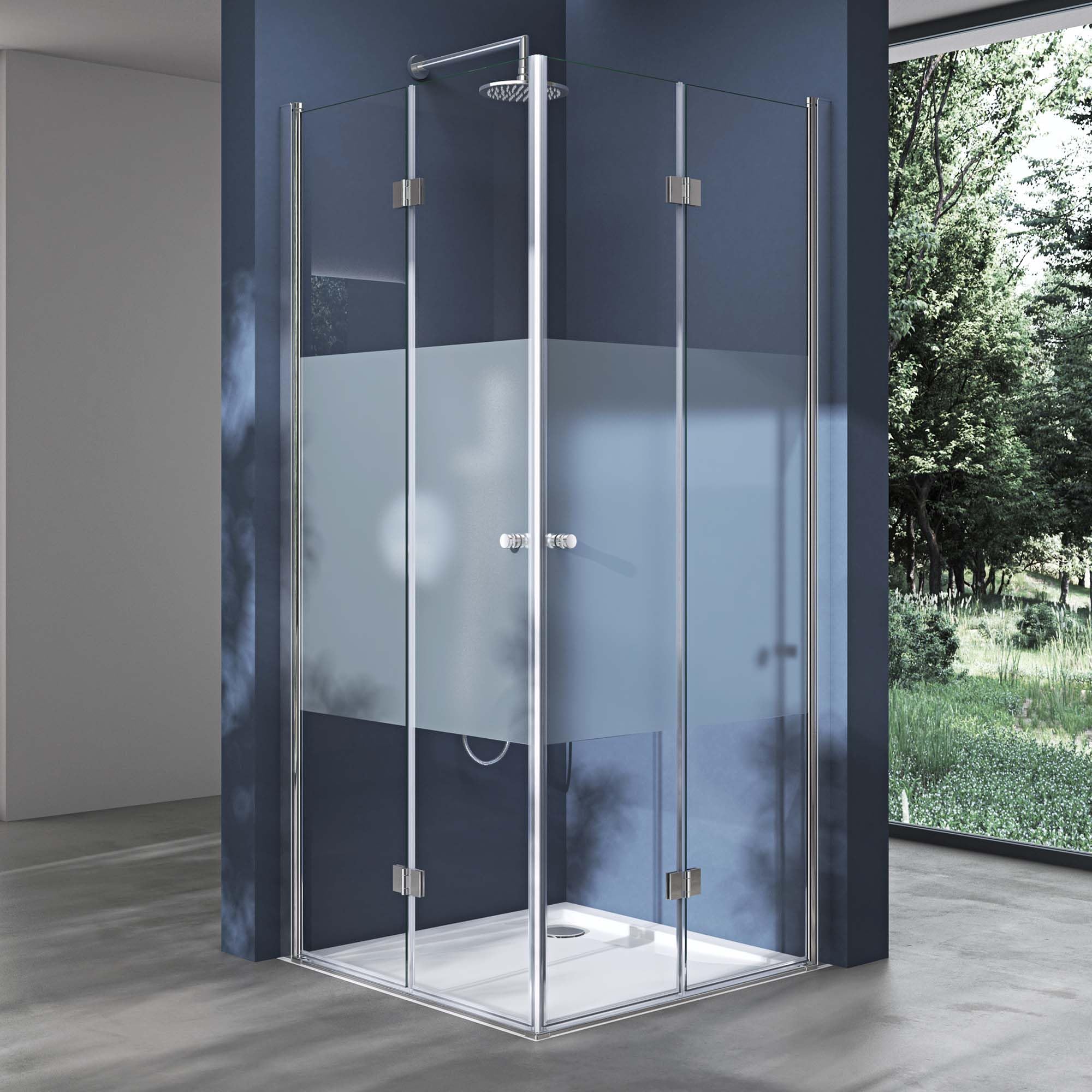 Doporro Cabine de Douche Pliable 80x80 Porte de Douche Pliante Montage ...