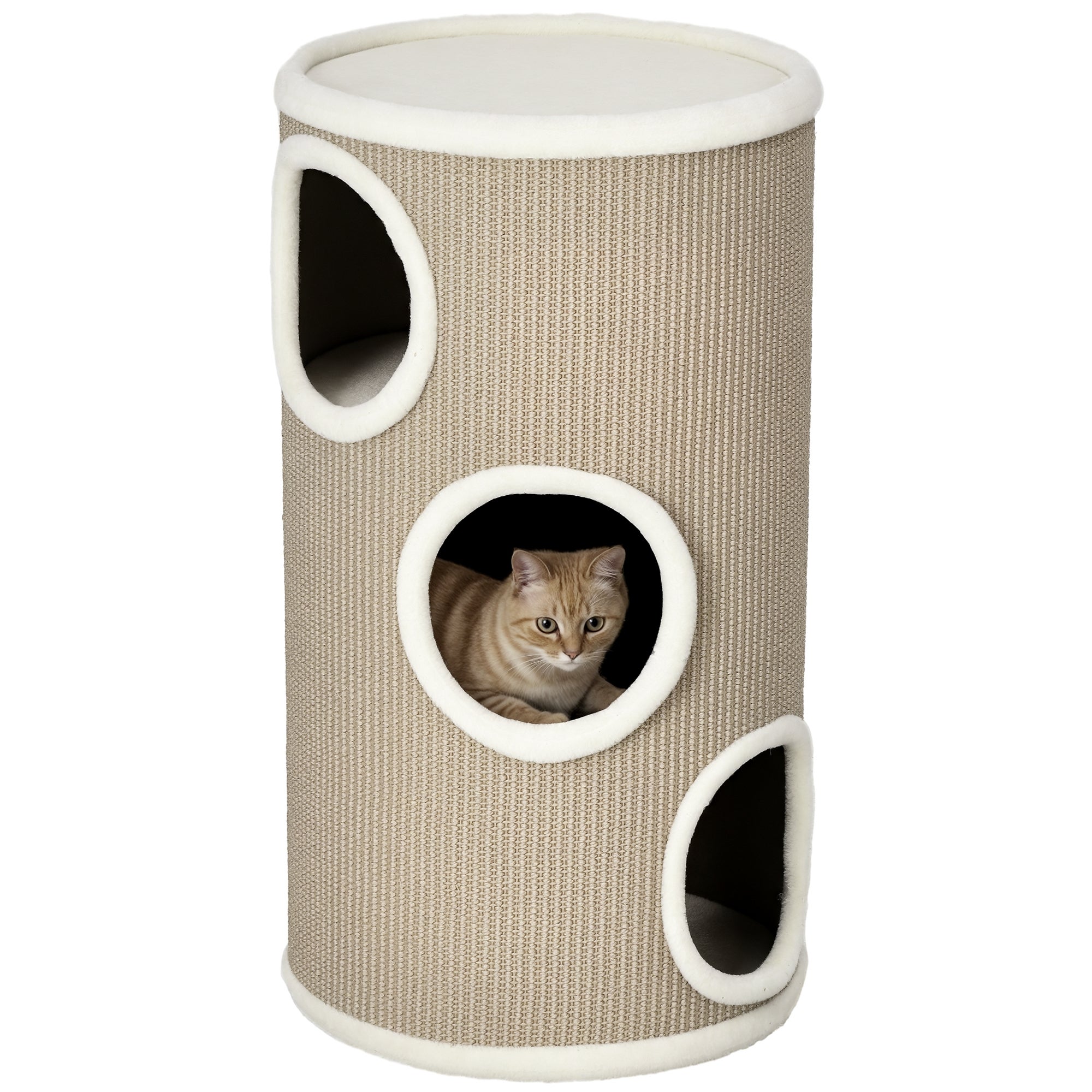 Canon à grattage en cat, marron, Ø38 x 70 cm, robuste, tapis à grattage ...
