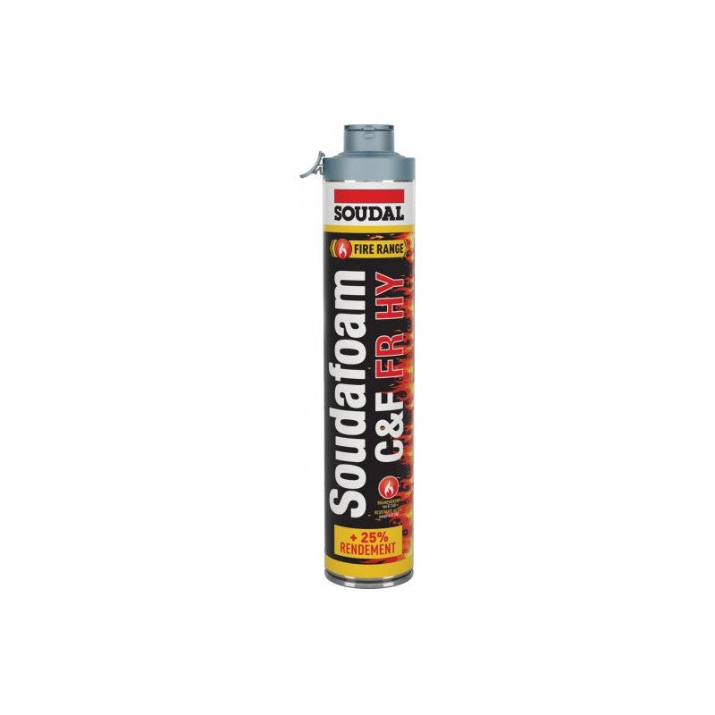 Mousse PU pistolable coupe feu Soudafoam FR Click & Fix 750ml SOUDAL 146751 | Leroy Merlin