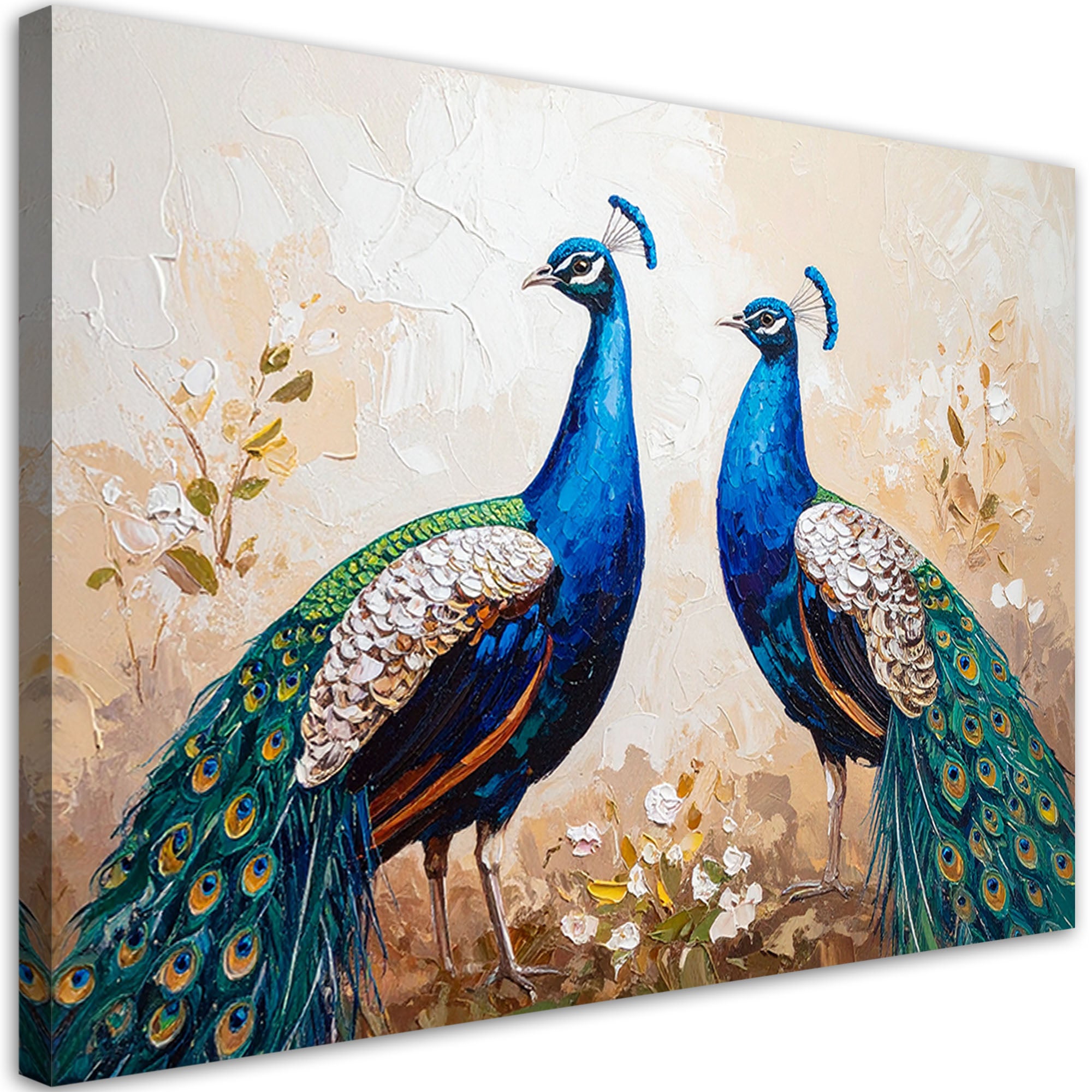 Tableau moderne pour salon Paons colorés Oiseaux Nature 100x70 | Leroy ...