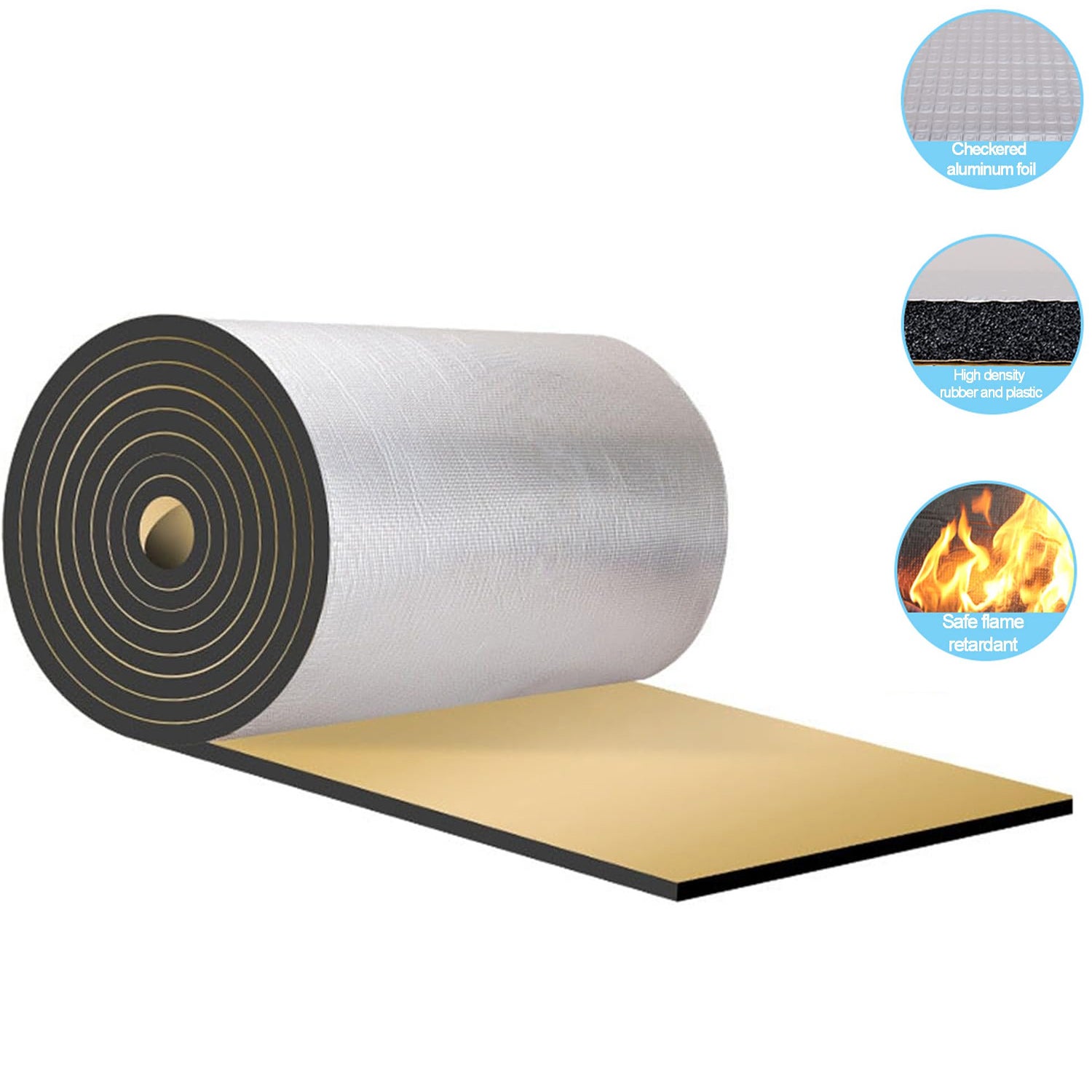 Schiuma di cotone autoadesiva in foglio di alluminio da 3 mx0,5 m ...