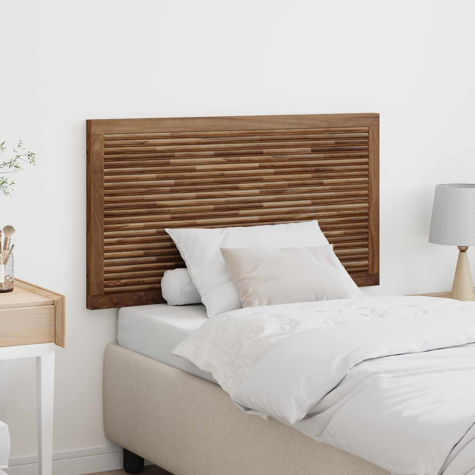 Cabecero de Cama Natural Madera de teca maciza vidaXL | Leroy Merlin