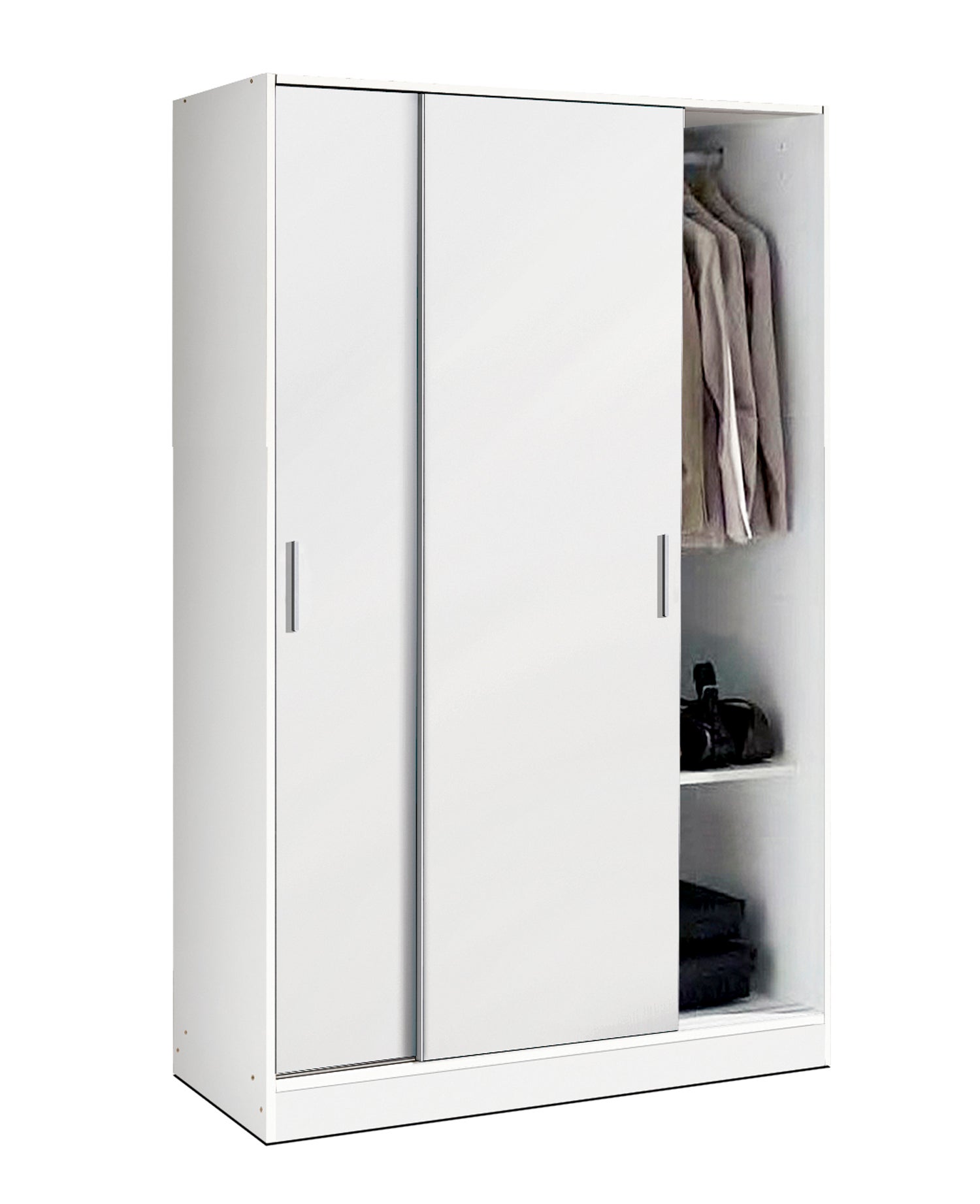 Armoire / placard de rangement de 2 portes coulissantes coloris blanc ...