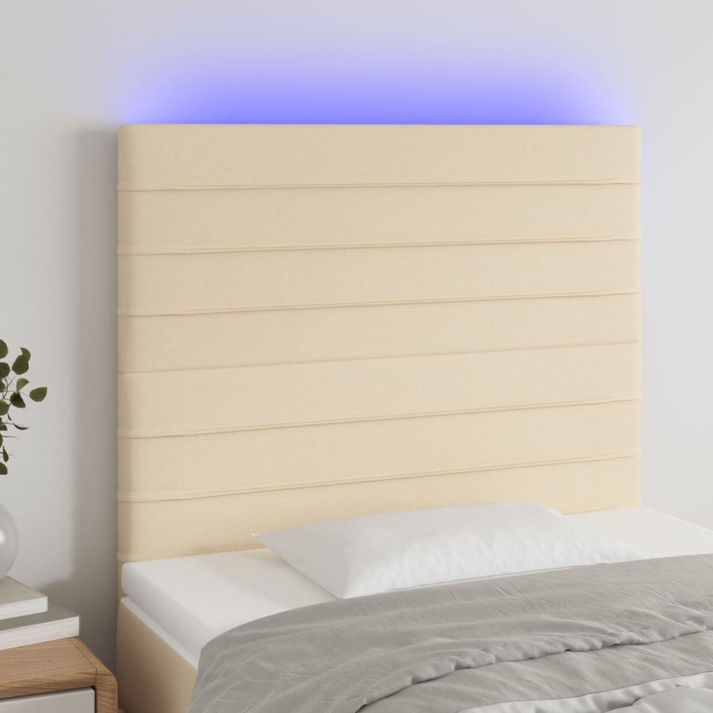 Tête de lit à LED Pour Lit adulte，Décoration murale Crème 100x5x118|128 ...