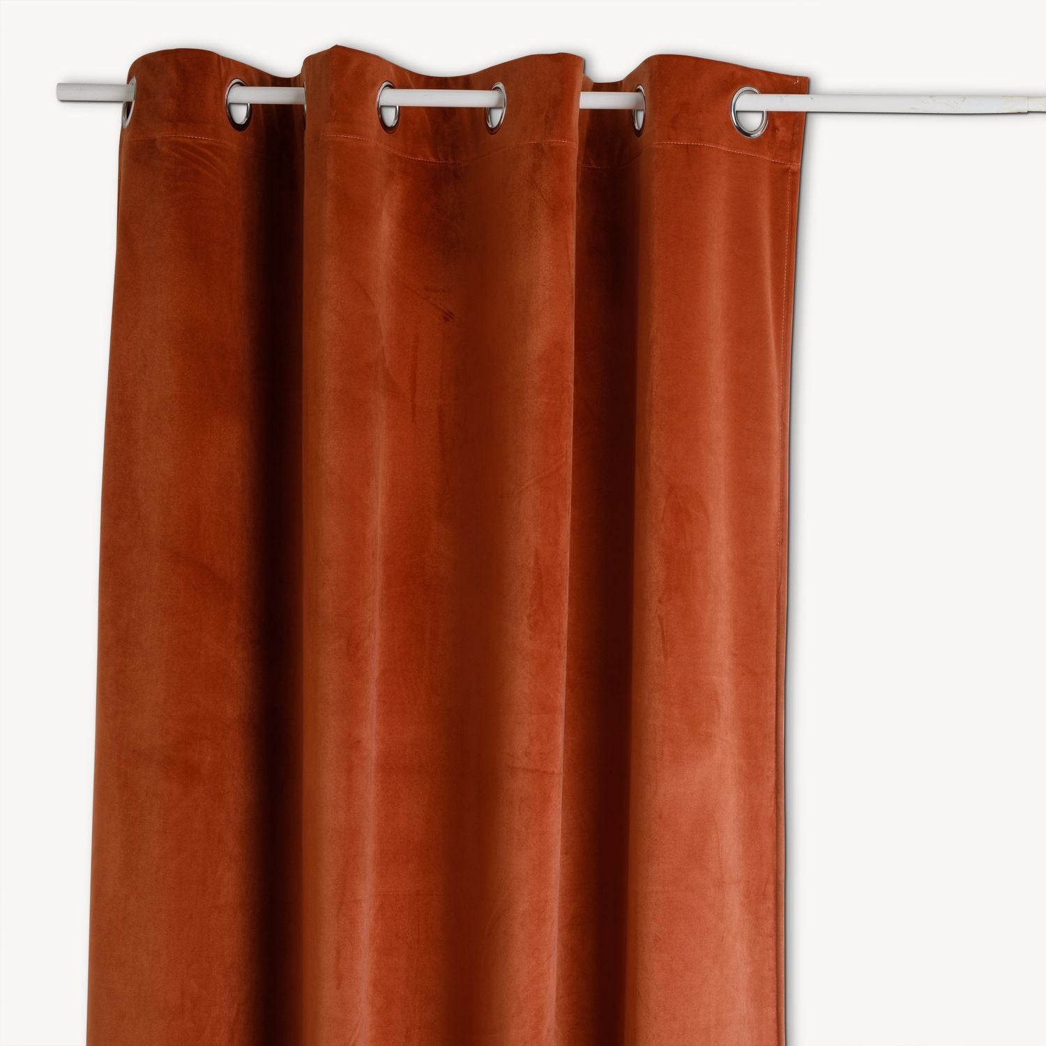 Rideau occultant en velours COCON - 140 x 260 cm - Terracotta | Leroy ...