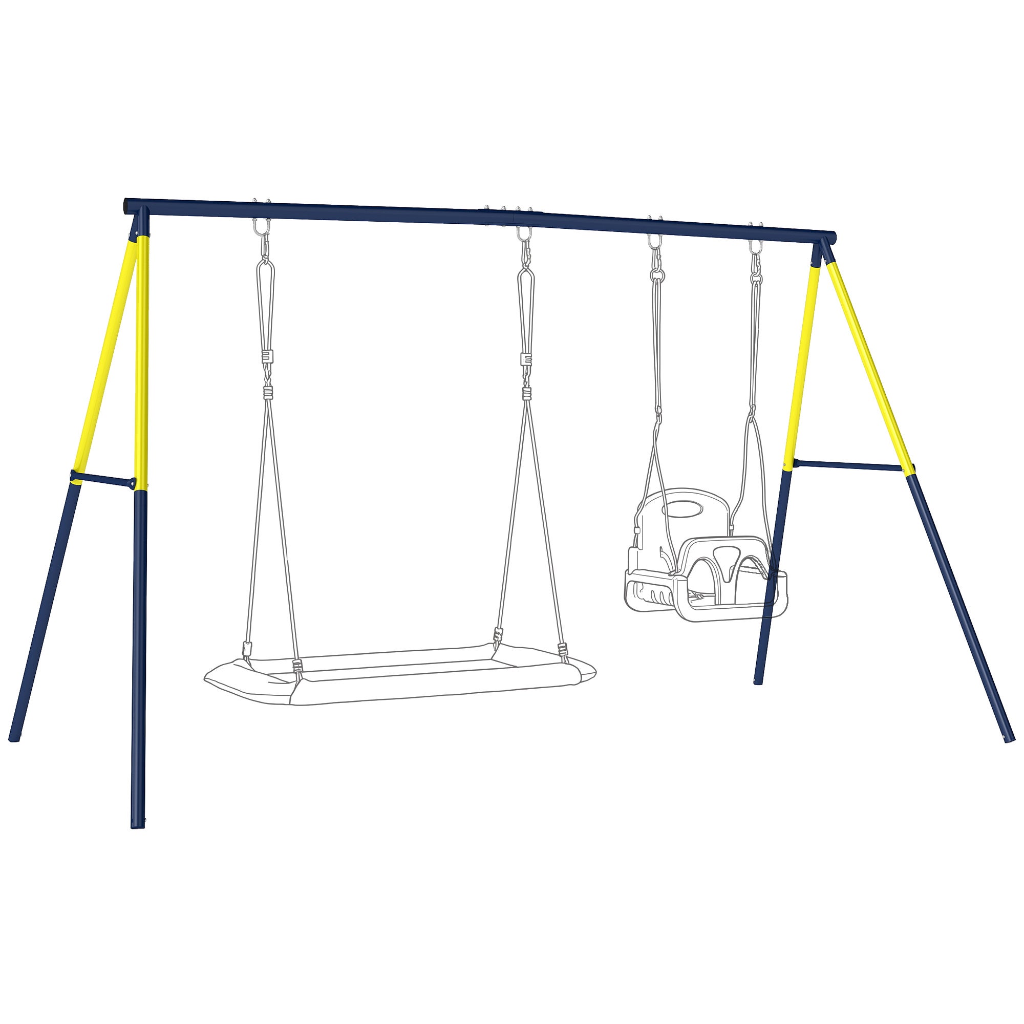 Balançoire portique pour enfant avec double balançoire cadre en acier ...