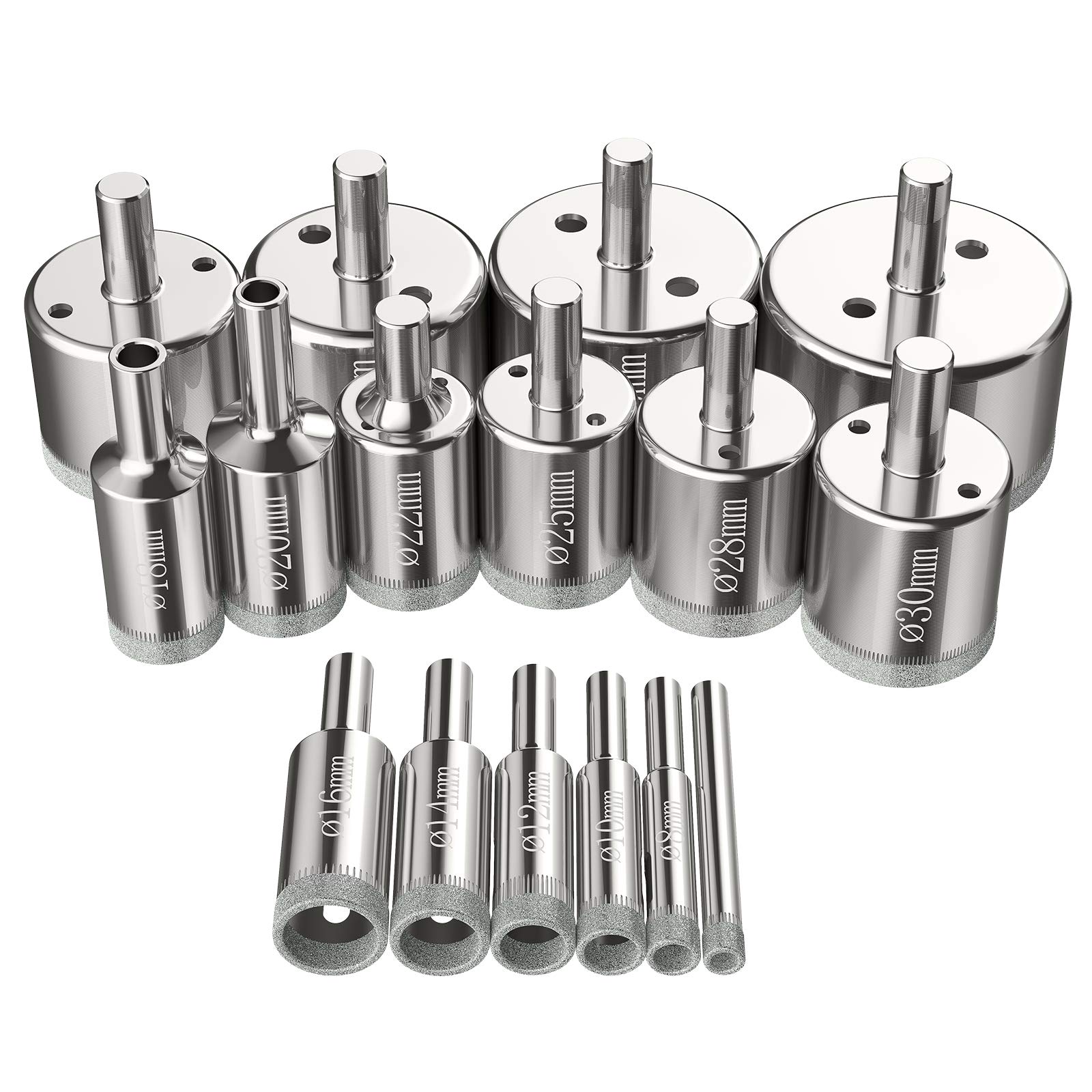 Scies-cloches 16 pcs,Foret Diamant Scie Cloche 6-50 mm Outils de ...