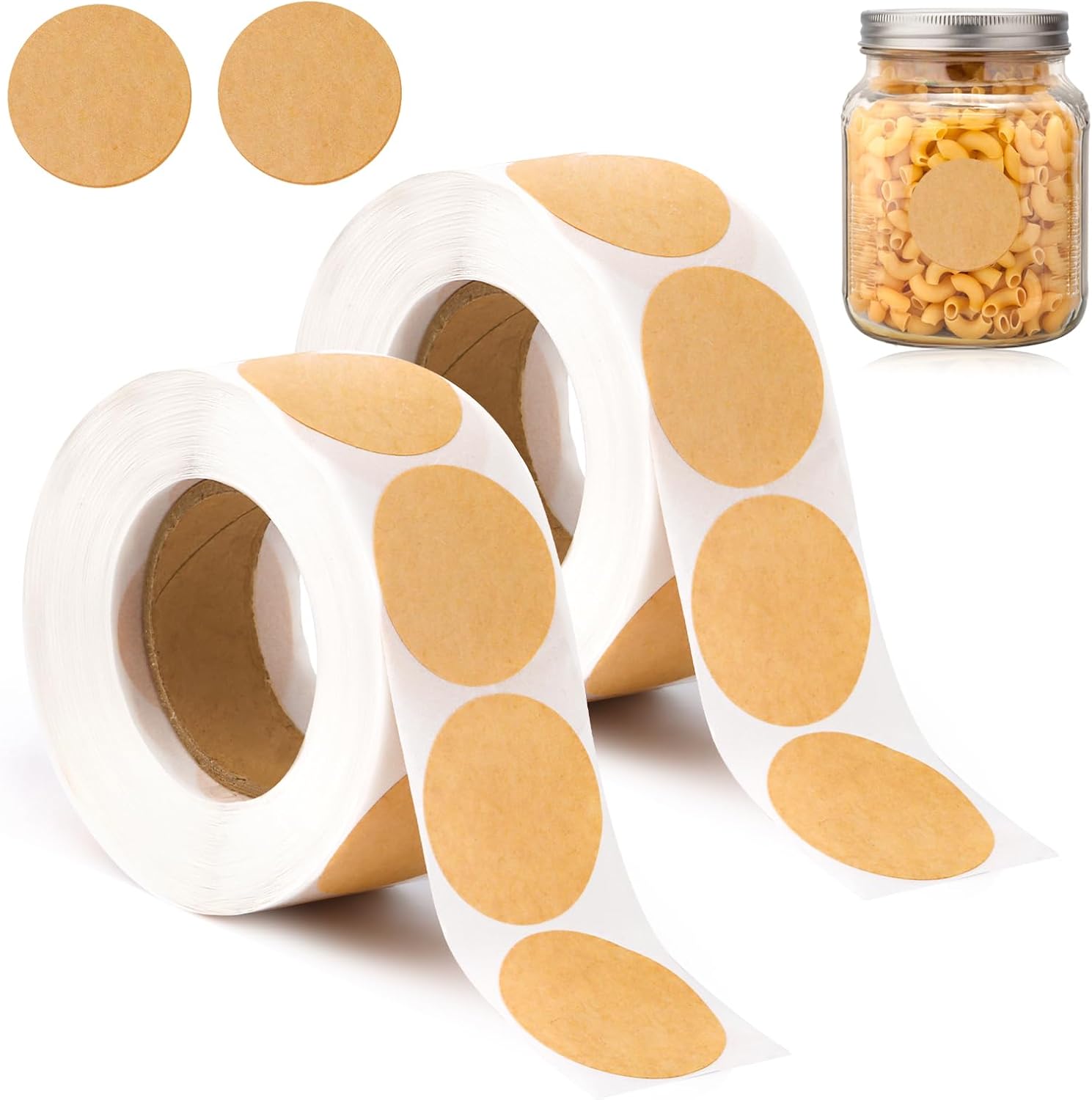 1000 Pièces Autocollants D'étiquettes en Papier Kraft 25mm，Ronde Kraft ...