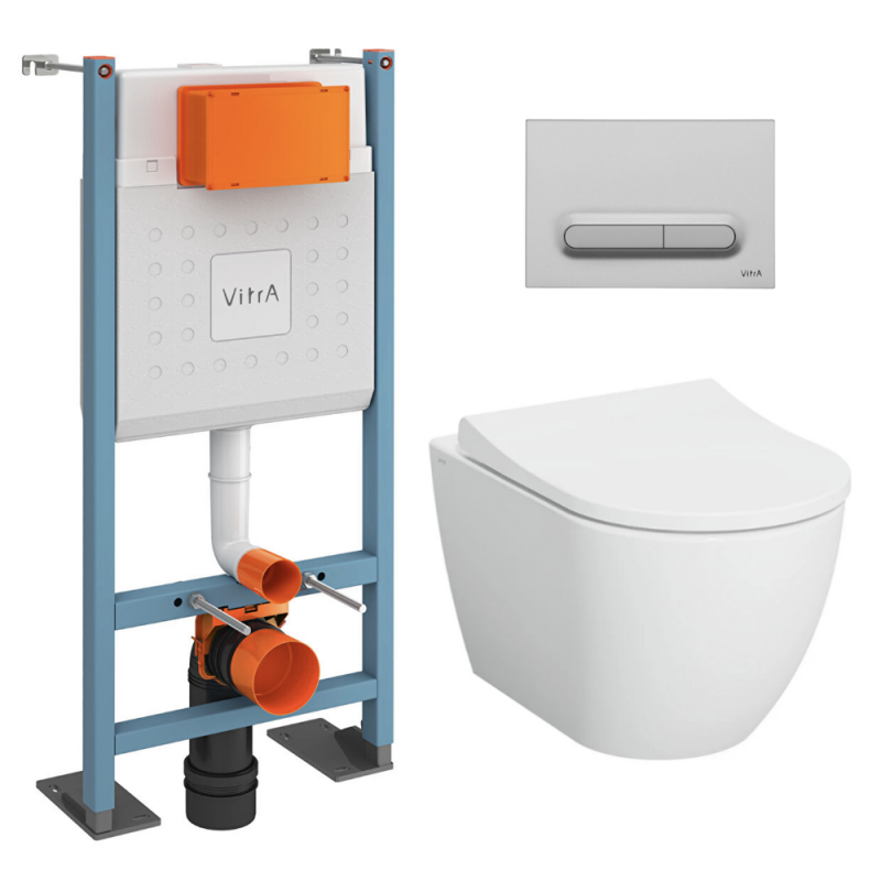 Vitra Pack WC Bâti-support autoportant V-Fix Core + WC sans bride Vitra ...