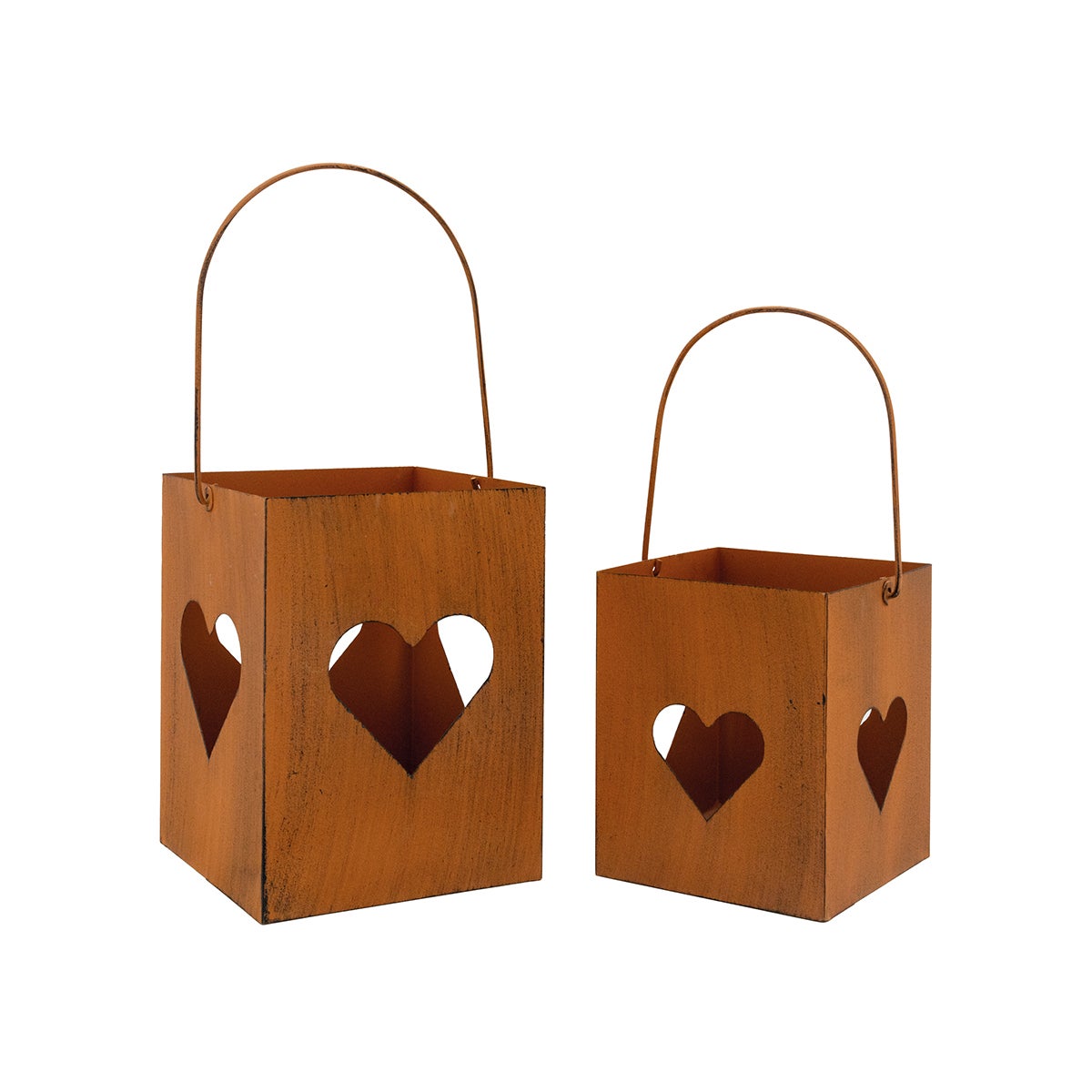 Photophore de jardin en métal rouillé (Lot de 2) Aubry Gaspard | Leroy ...