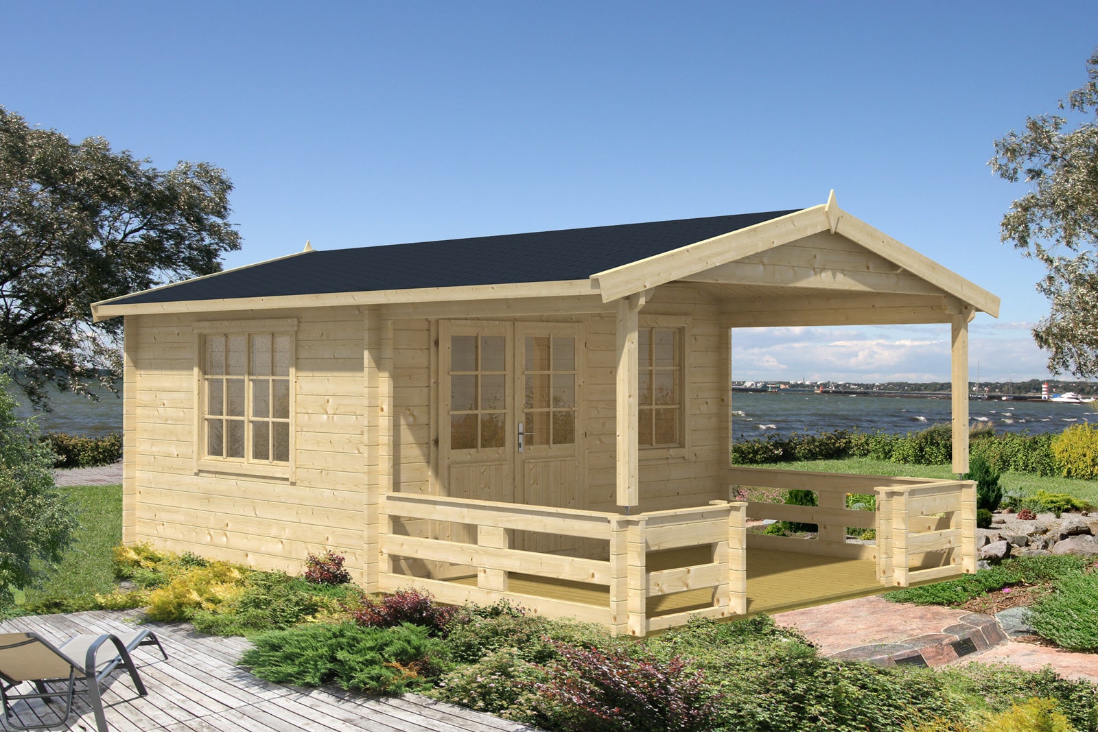 Abri de jardin Falkland-44 ISO Alpholz, 4.3x6m dim. ext. (cas échéant ...