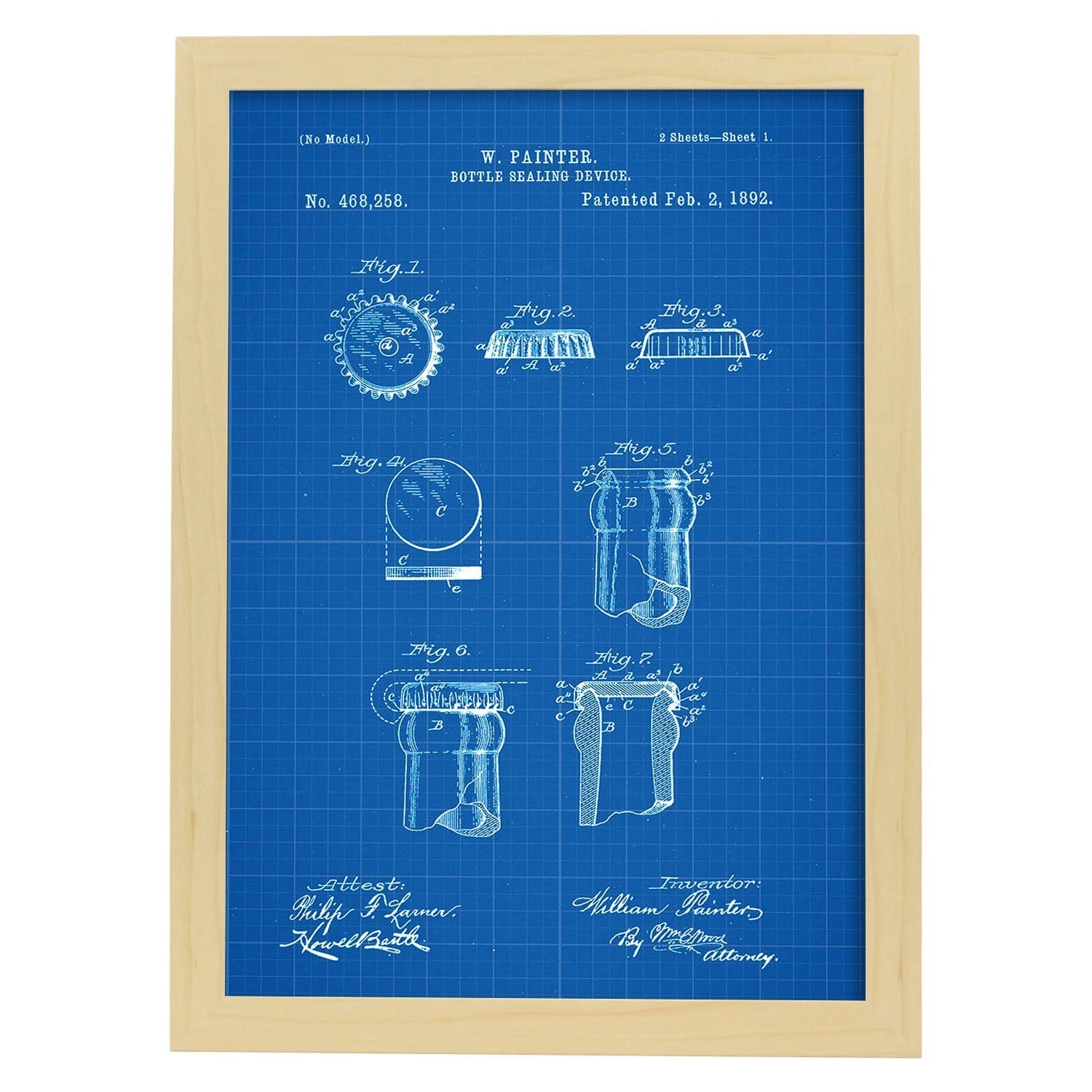 Affiche De Brevet En Feuille De Bouteille. Lémina Avec Old Patent ...