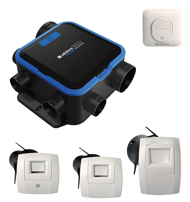 Kit VMC simple flux hygroreglable + bouton poussoir - EasyHOME HYGRO ...
