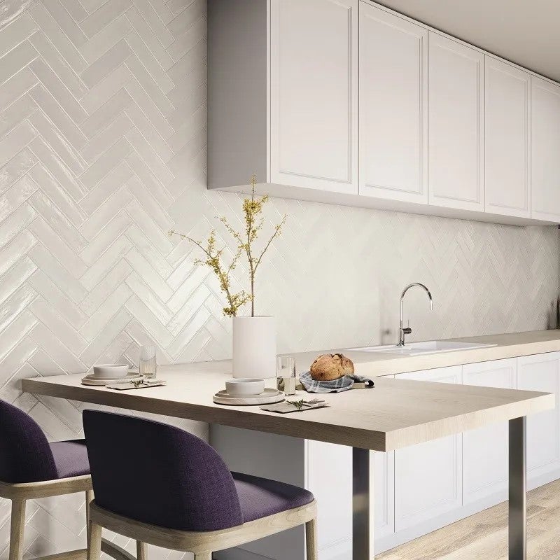 Faïence Murale Unie BRIQUE WHITE Natural 7,5x30 - Maison du Revêtement ...